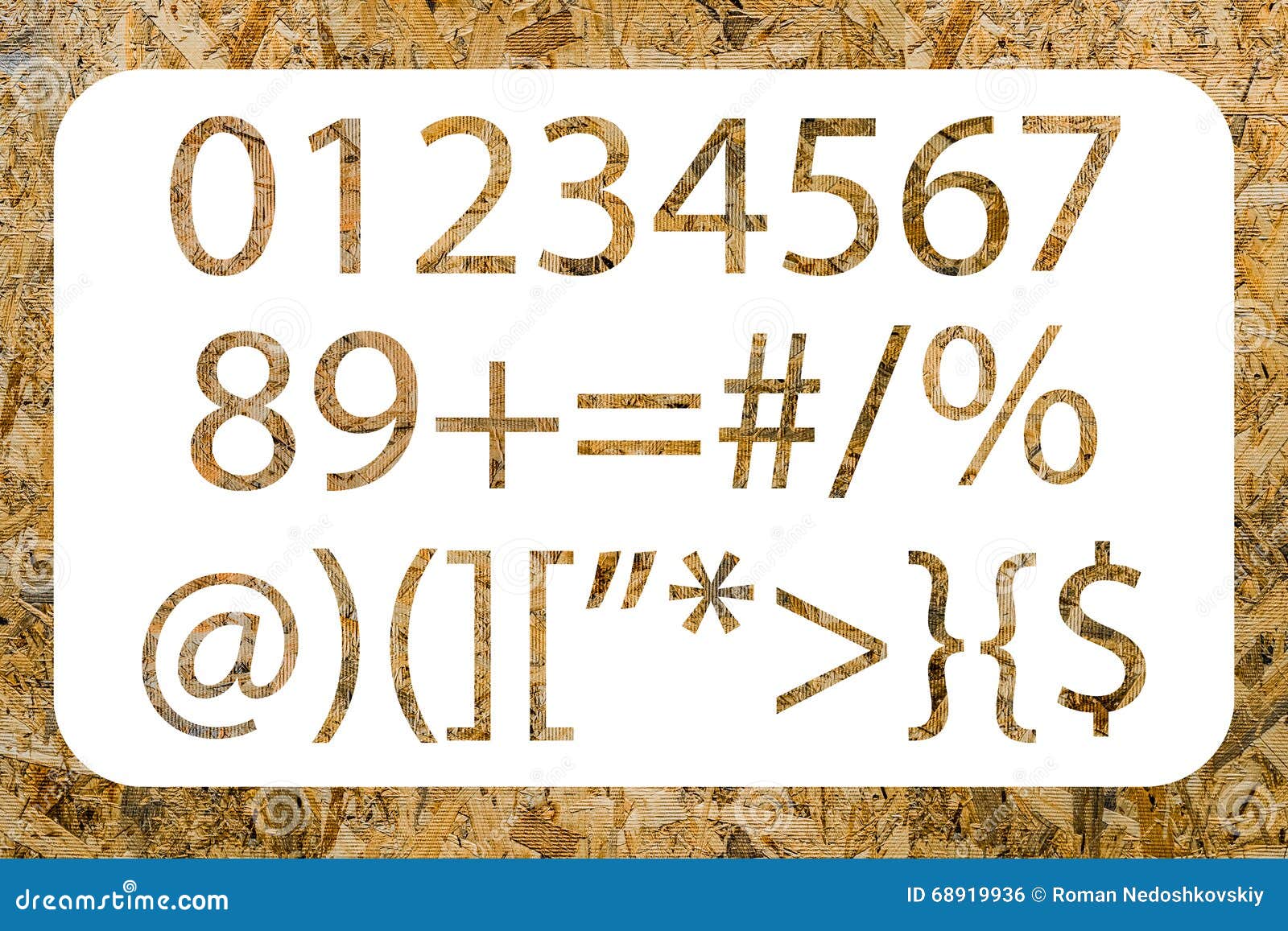 Numbers And Symbols With OSB Texture Stock Photo | CartoonDealer.com ...