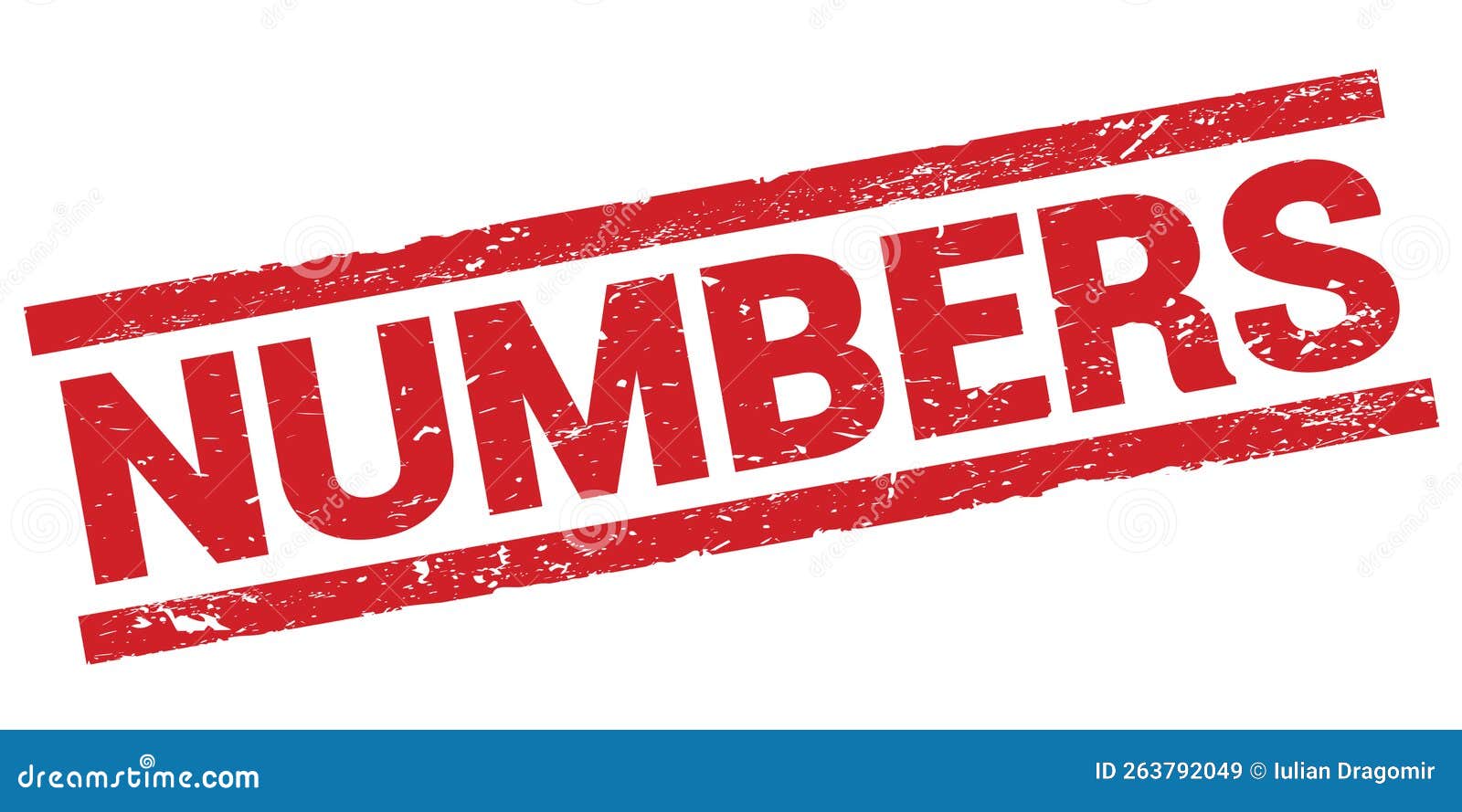 NUMBERS Text on Red Rectangle Stamp Sign Stock Illustration ...