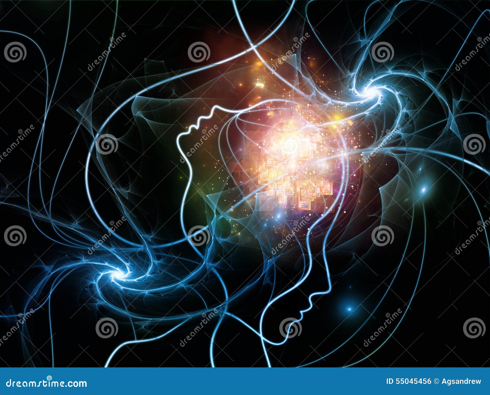 Numbers of Thought Network stock illustration. Illustration of metaphor ...