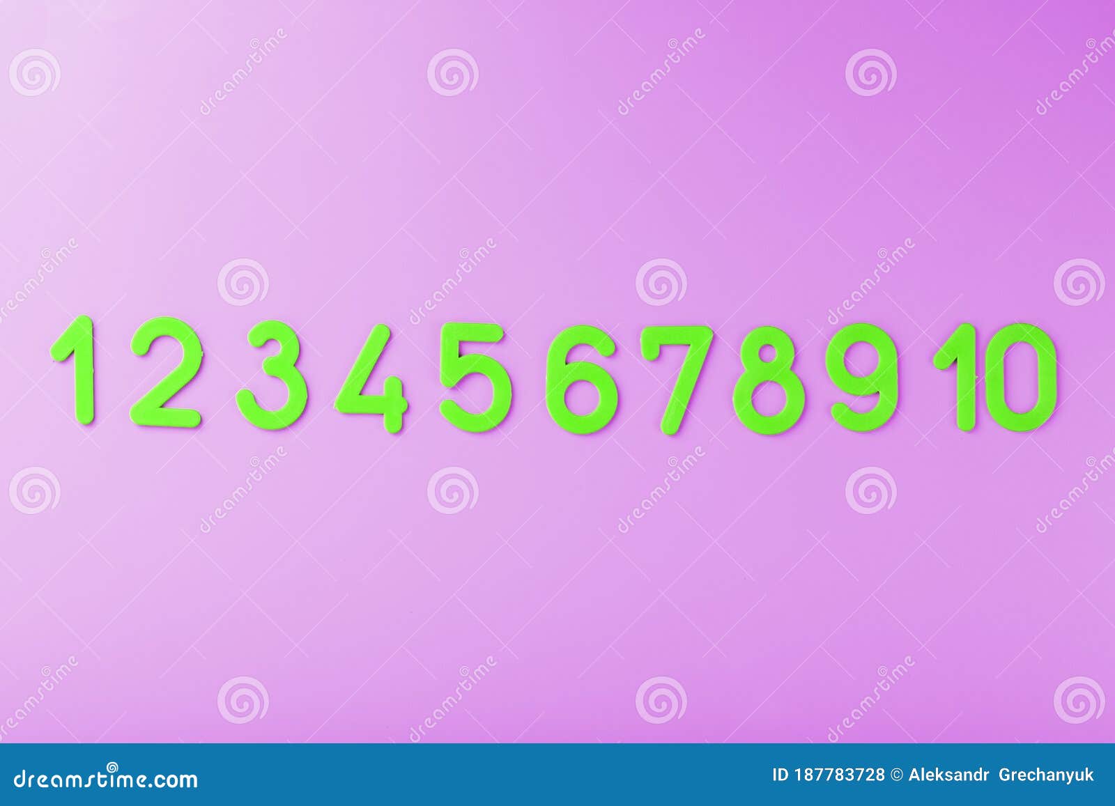 Numbers from 1 To 10 in a Row for Children on a Pink Background Stock ...