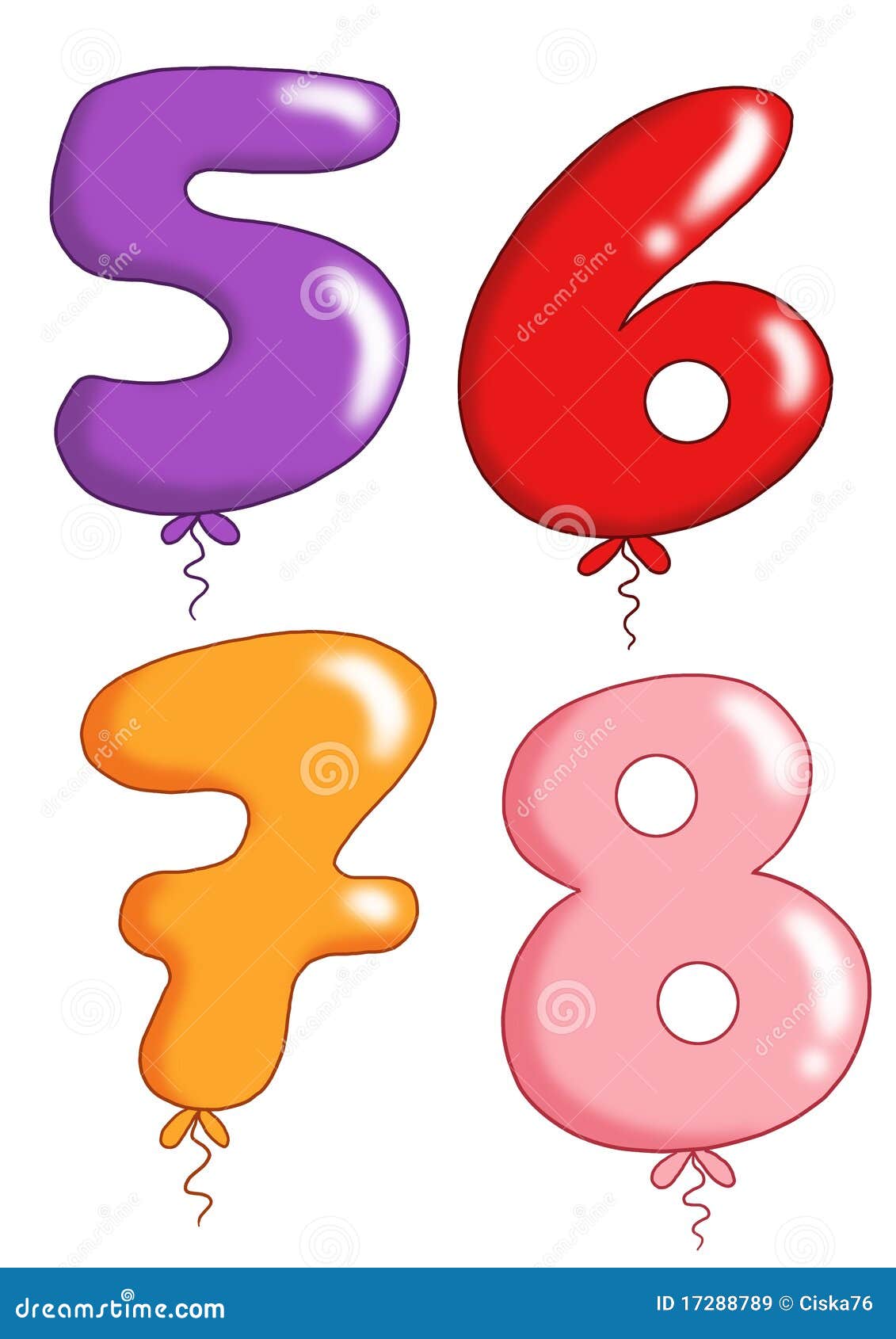 Numbers - toy balloons 2 stock illustration. Illustration of count ...