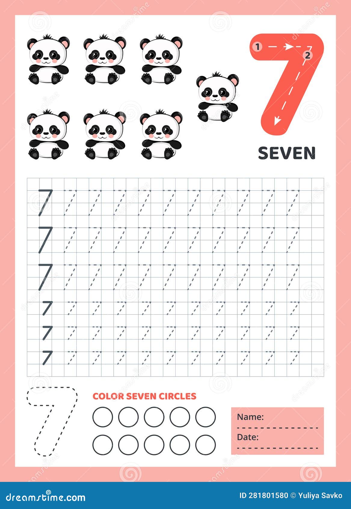 Numbers Tracing Worksheet for Kids. Graphic Task. Stock Vector ... Numbers Tracing Worksheet for Kids. Graphic Task. Stock Vector ...