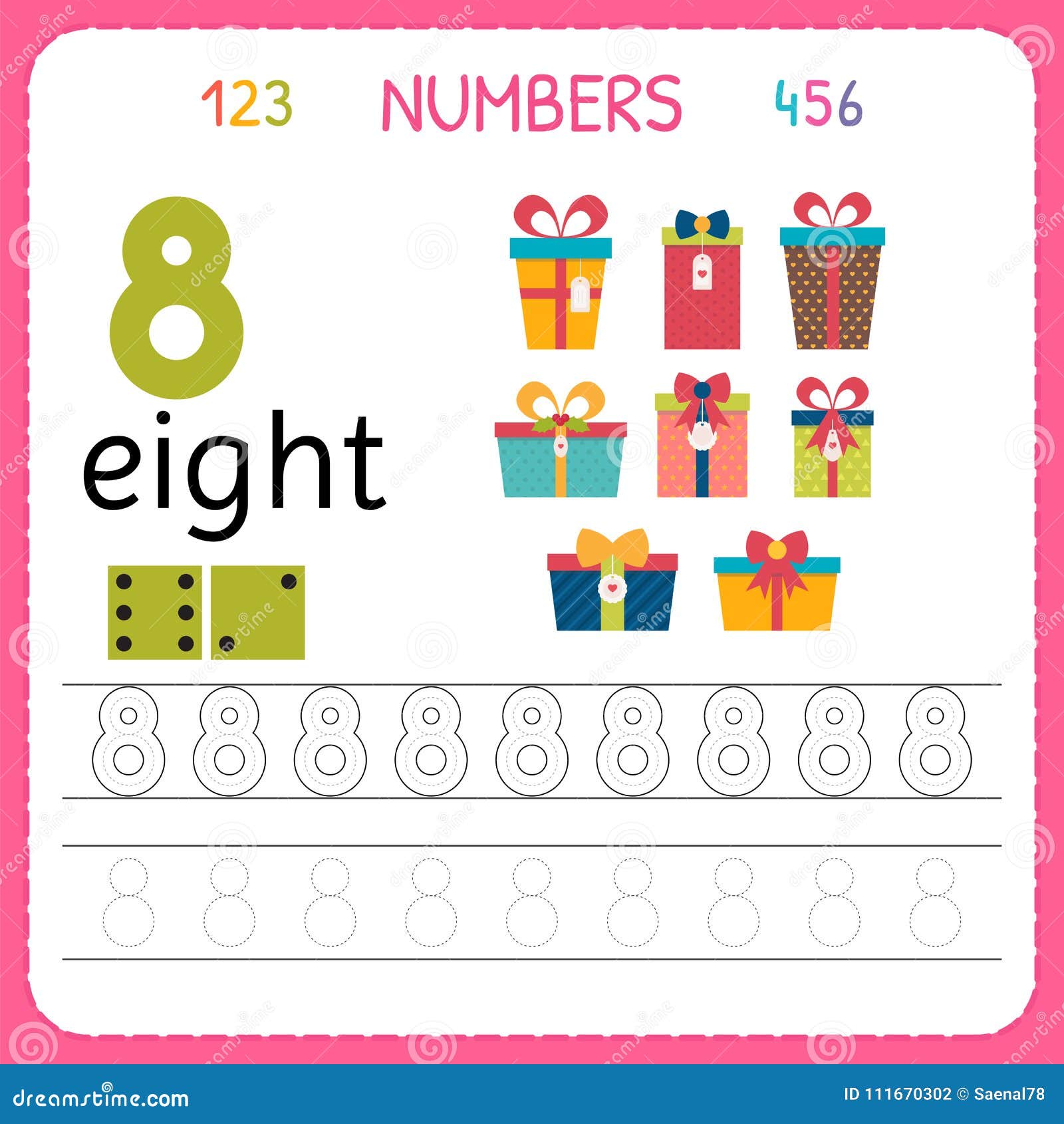 Numbers Tracing Worksheet for Preschool and Kindergarten. Writing ... Numbers Tracing Worksheet for Preschool and Kindergarten. Writing ...