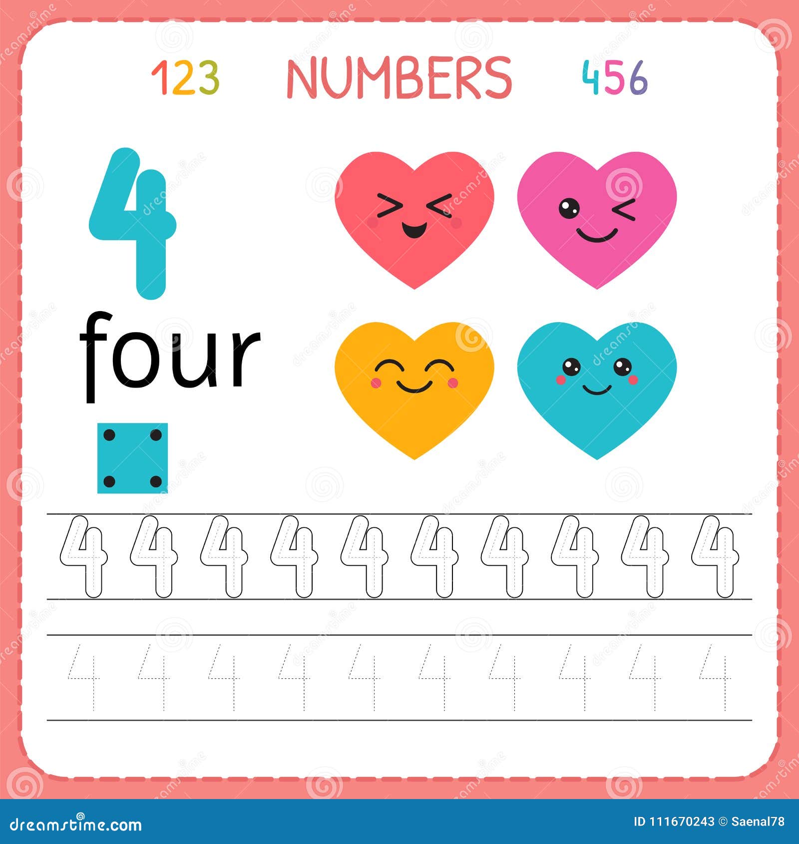 Numbers Tracing Worksheet for Preschool and Kindergarten. Writing ... Numbers Tracing Worksheet for Preschool and Kindergarten. Writing ...
