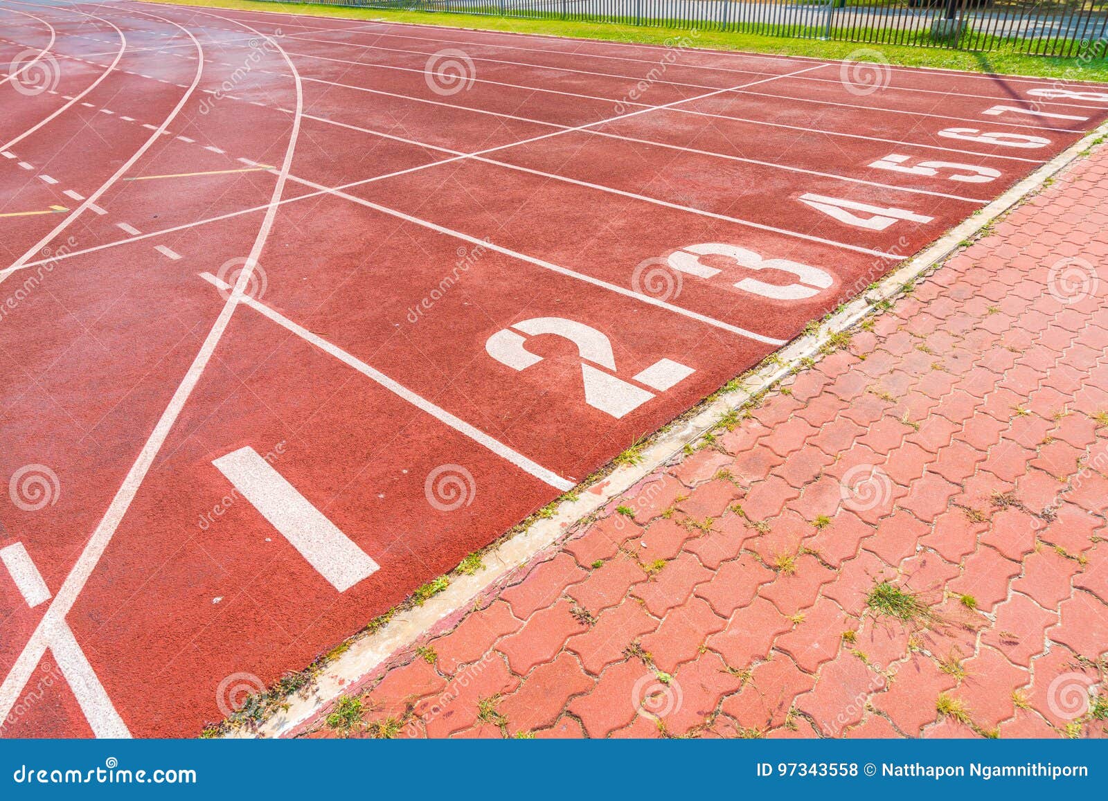 Numbers of track lanes stock photo. Image of lane, pattern - 97343558