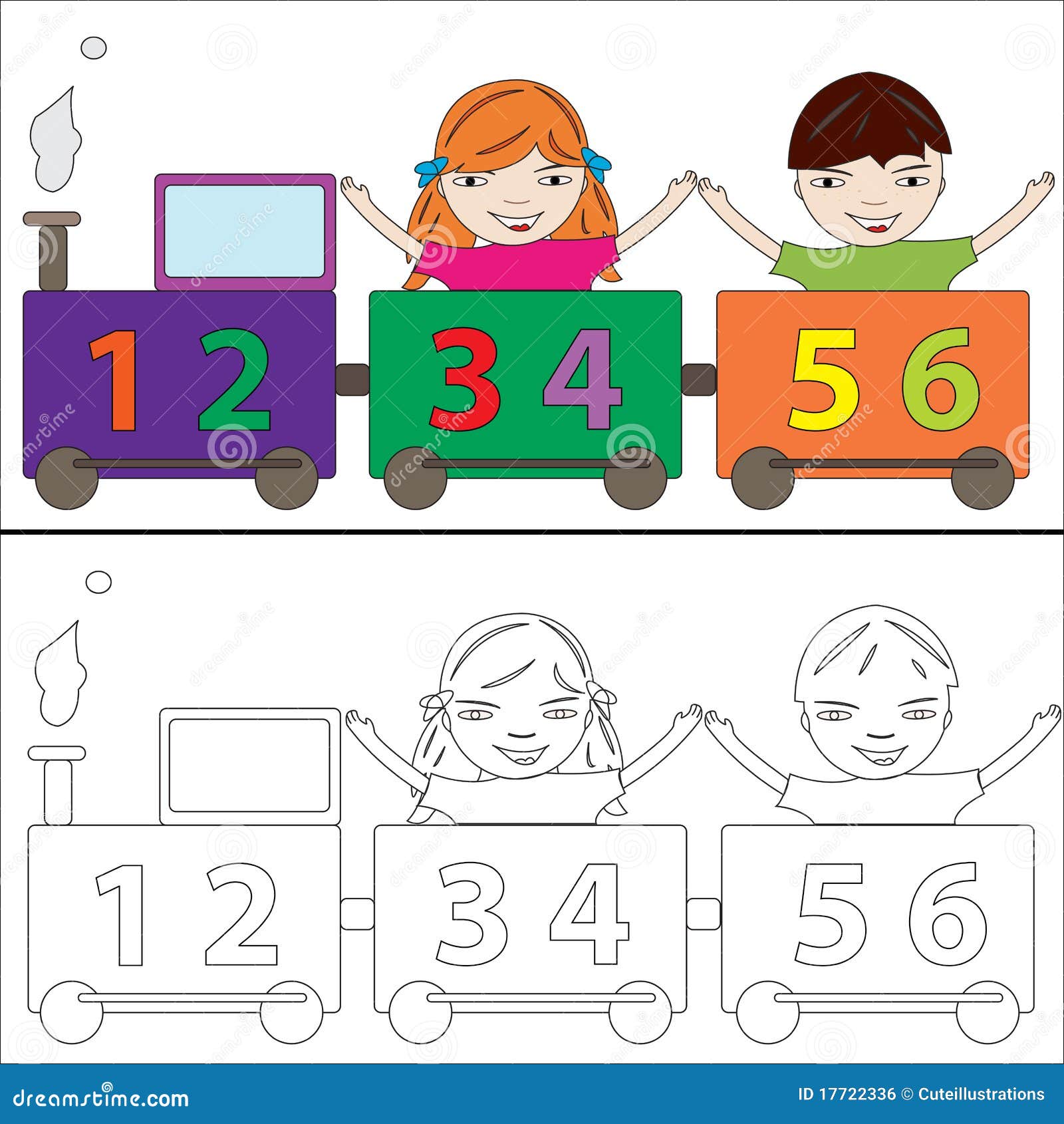 The numbers train stock vector. Illustration of enjoy - 17722336