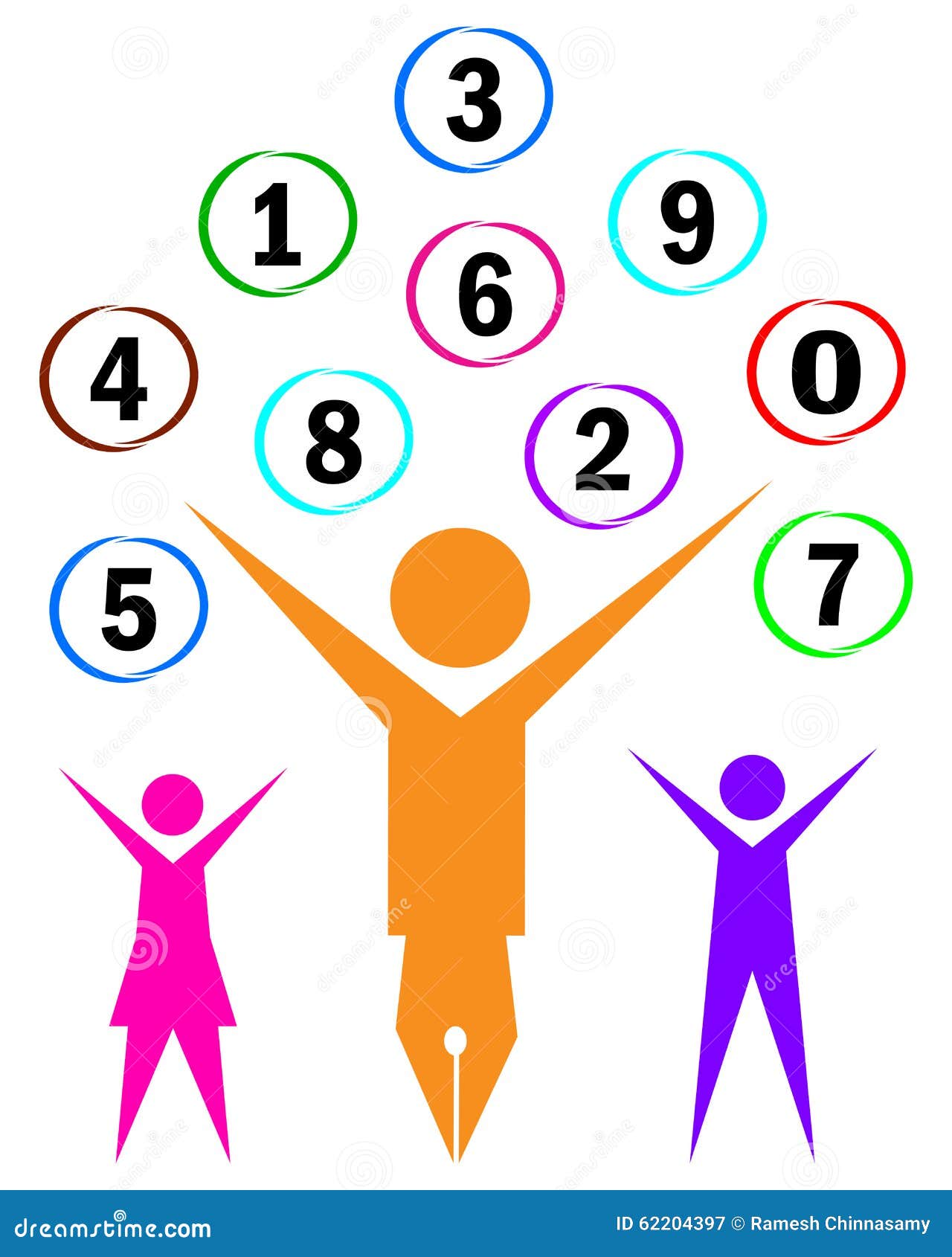 Numbers tree stock vector. Illustration of educational - 62204397