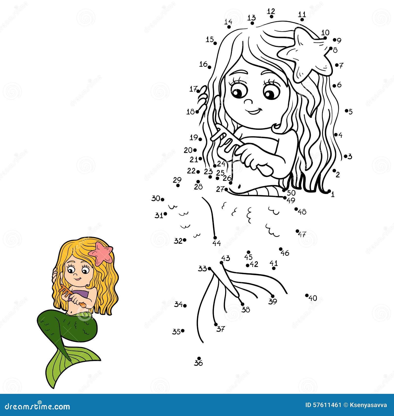Numbers Vector Game (mermaids) Stock Vector - Illustration of number ...