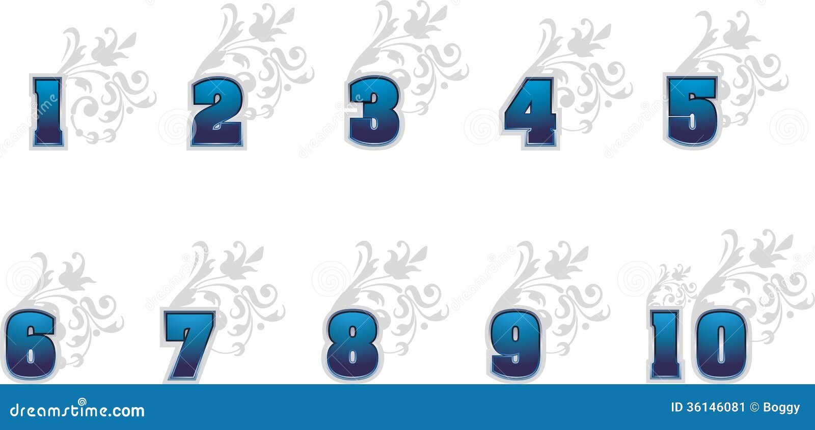 Numbers stock vector. Illustration of five, swirl, antique - 36146081