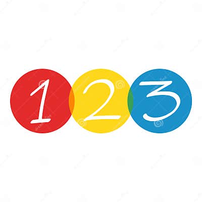 Colored Circle Numbers 1,2,3 Illustration Stock Illustration ...