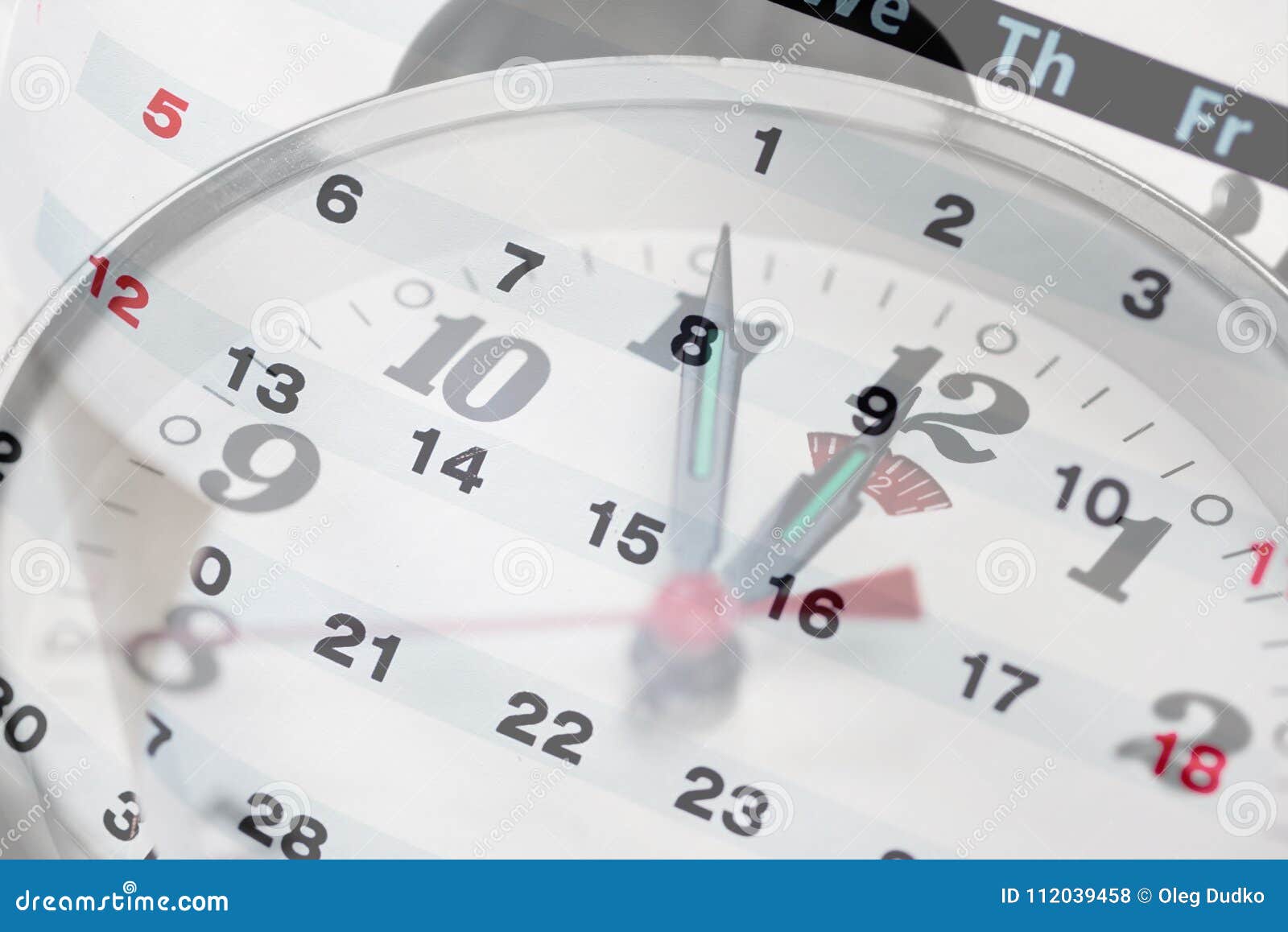Modern wall clock close up stock photo. Image of watch - 112039458