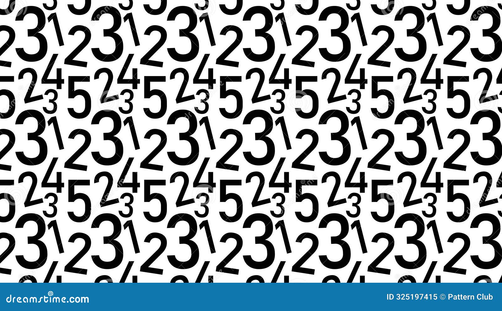 Numbers on White Background with Seamless Pattern Stock Vector ...