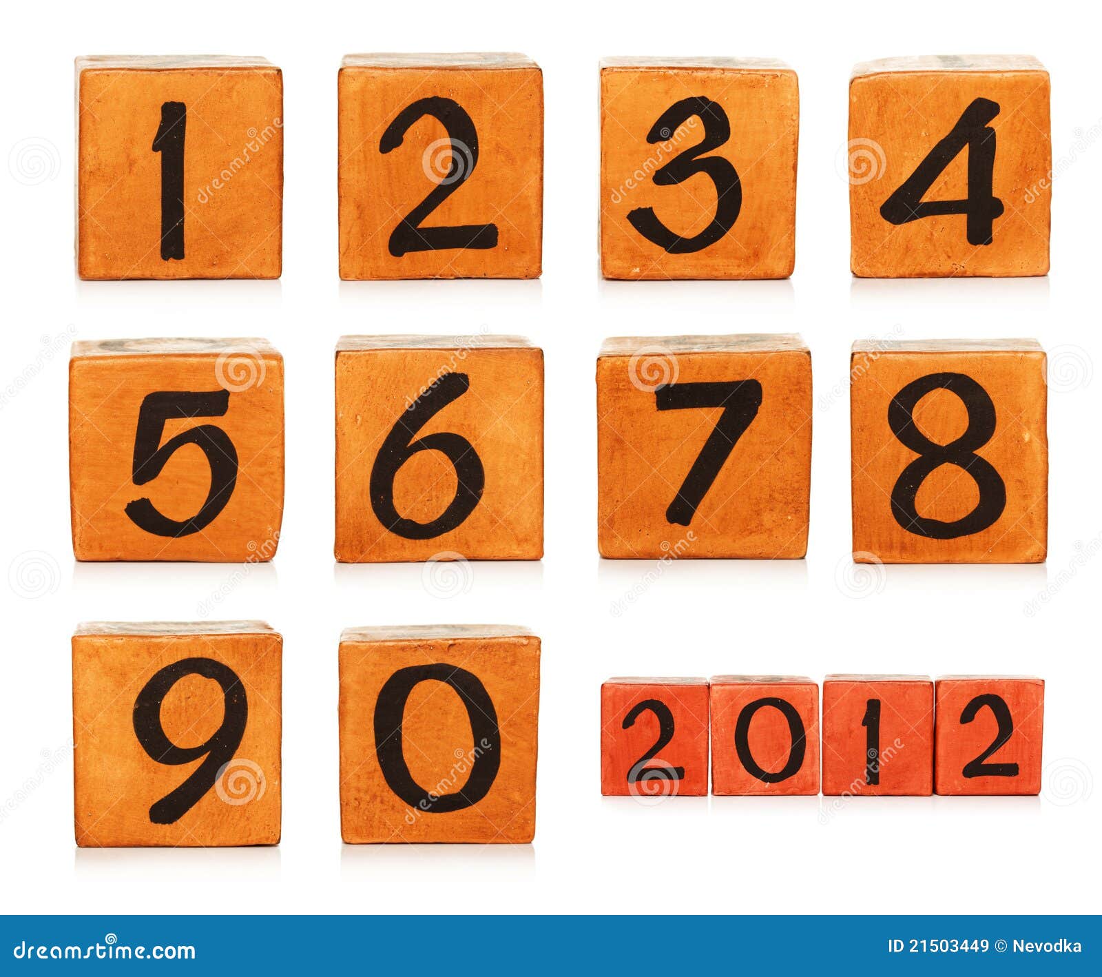 Numbers on Wooden Painted Cubes Stock Image - Image of number, three ...