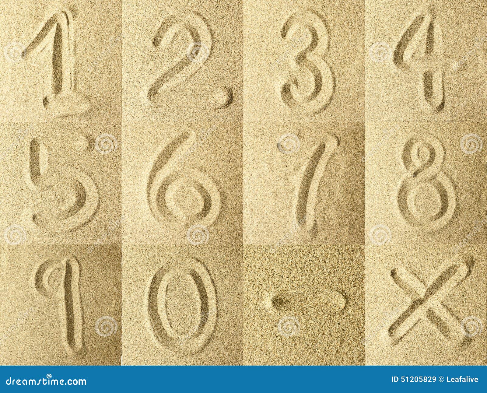 Numbers Written in the Sand Stock Image - Image of decorative, five ...