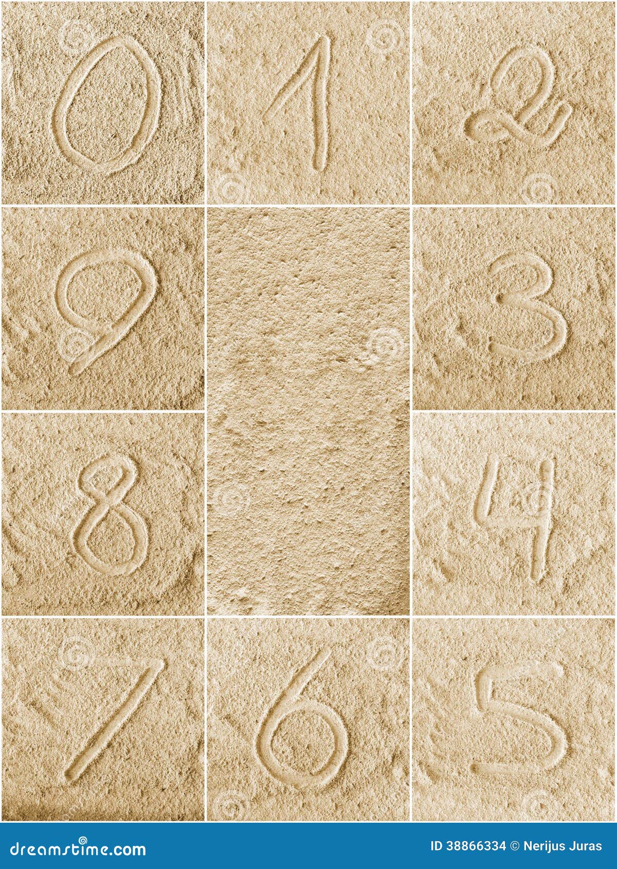 Numbers written on a sand stock photo. Image of ground - 38866334