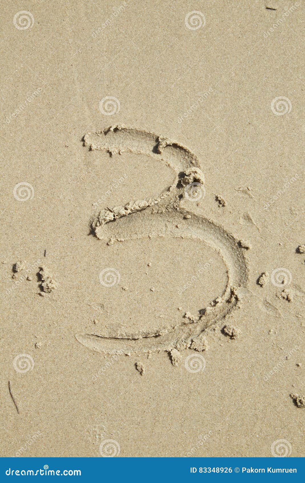 Numbers Written on the Sand Stock Photo - Image of education, english ...