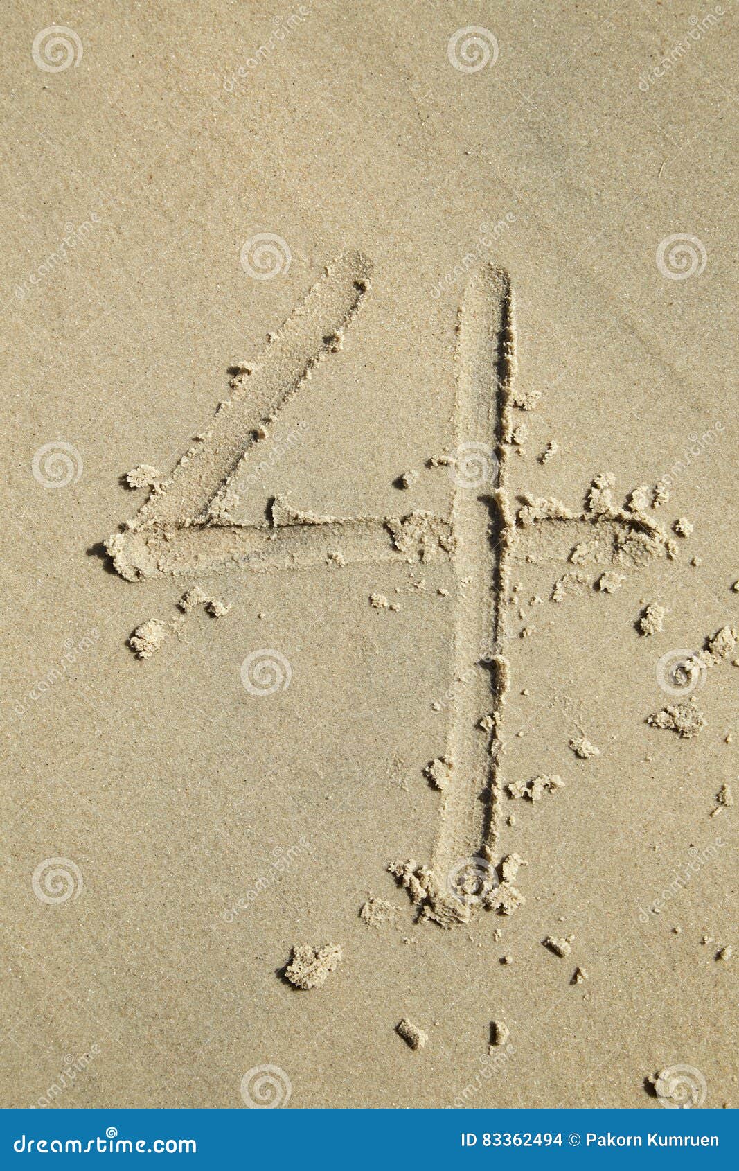 Numbers Written on the Sand Stock Photo - Image of education, beach ...
