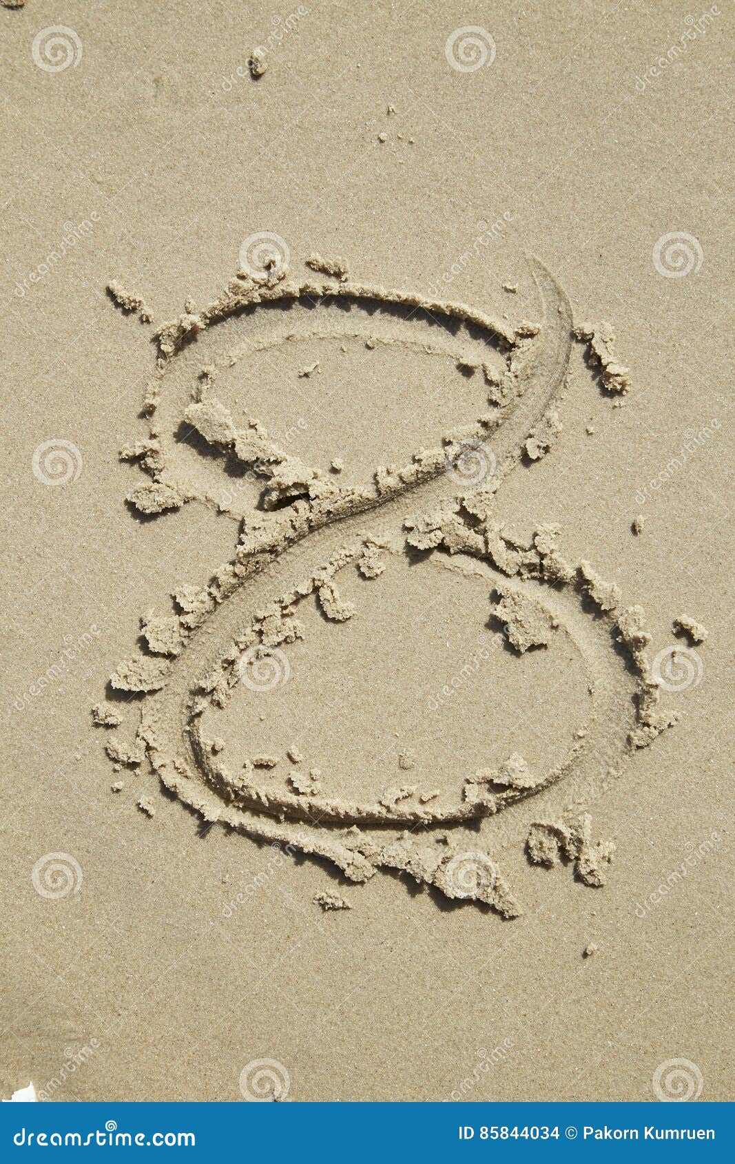 Numbers Written on the Sand Stock Photo - Image of figureofseven ...