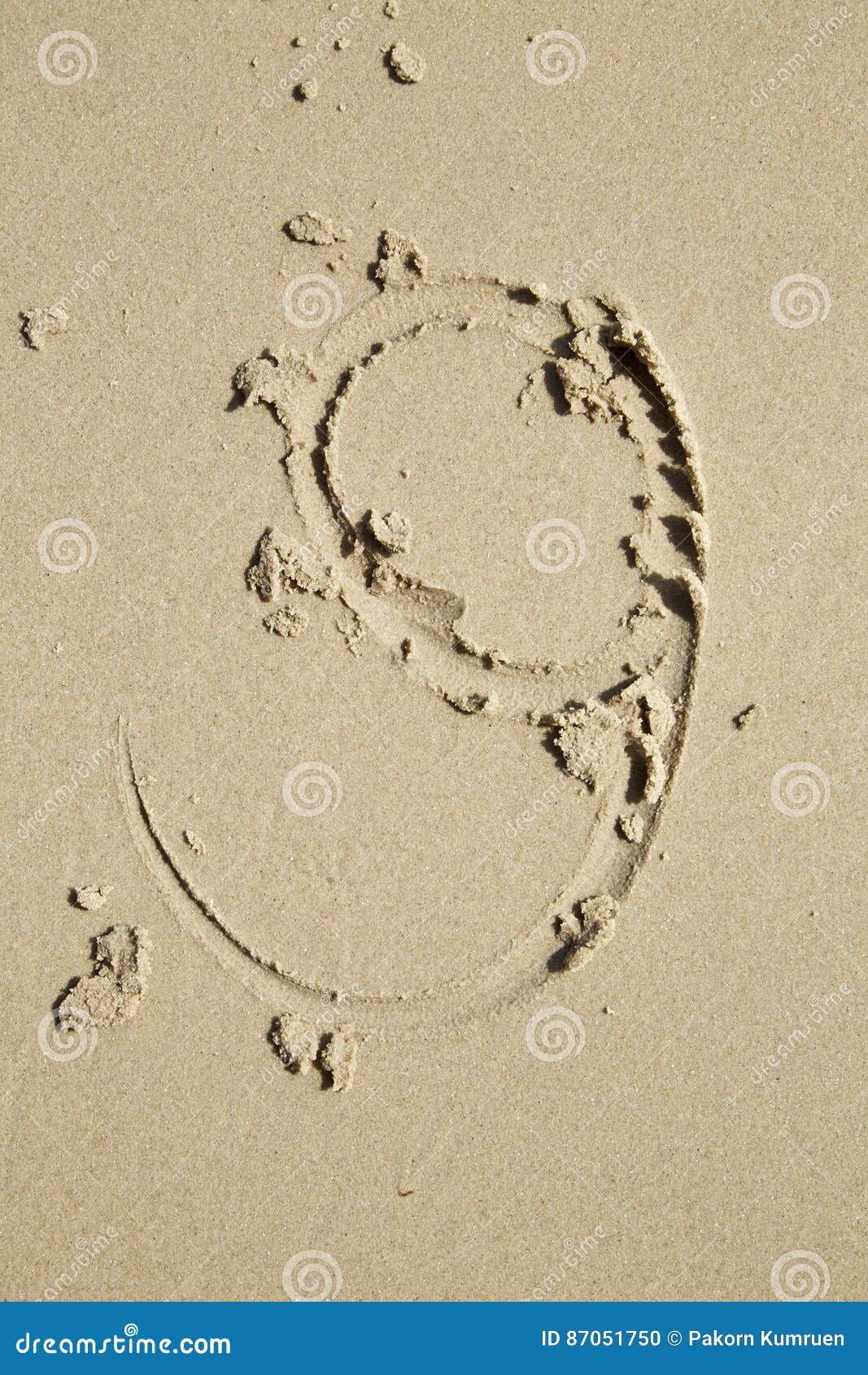 Numbers Written on the Sand Stock Photo - Image of english, font: 87051750