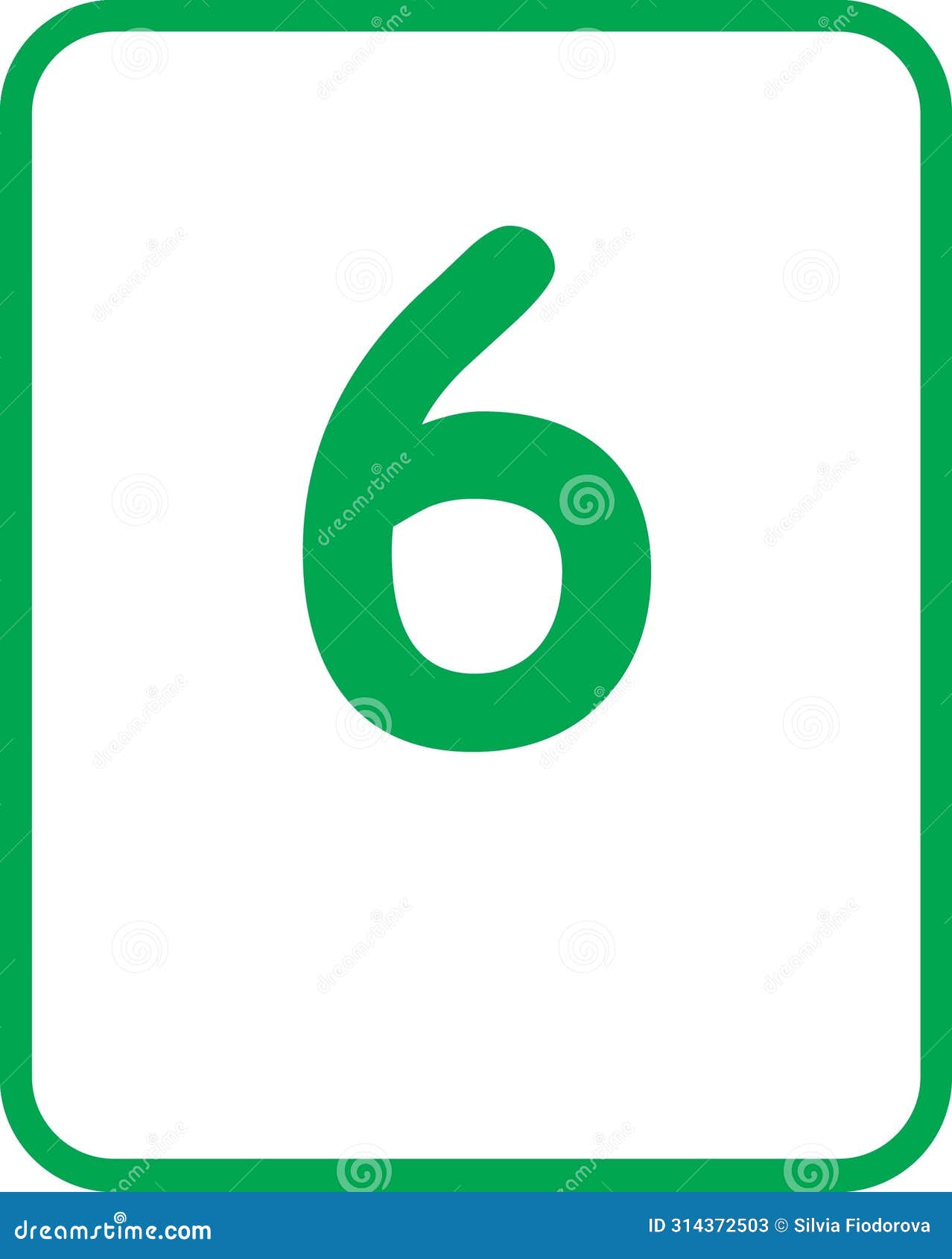 6 Flashcard Numbers for Kids, Learn To Count Stock Illustration ...