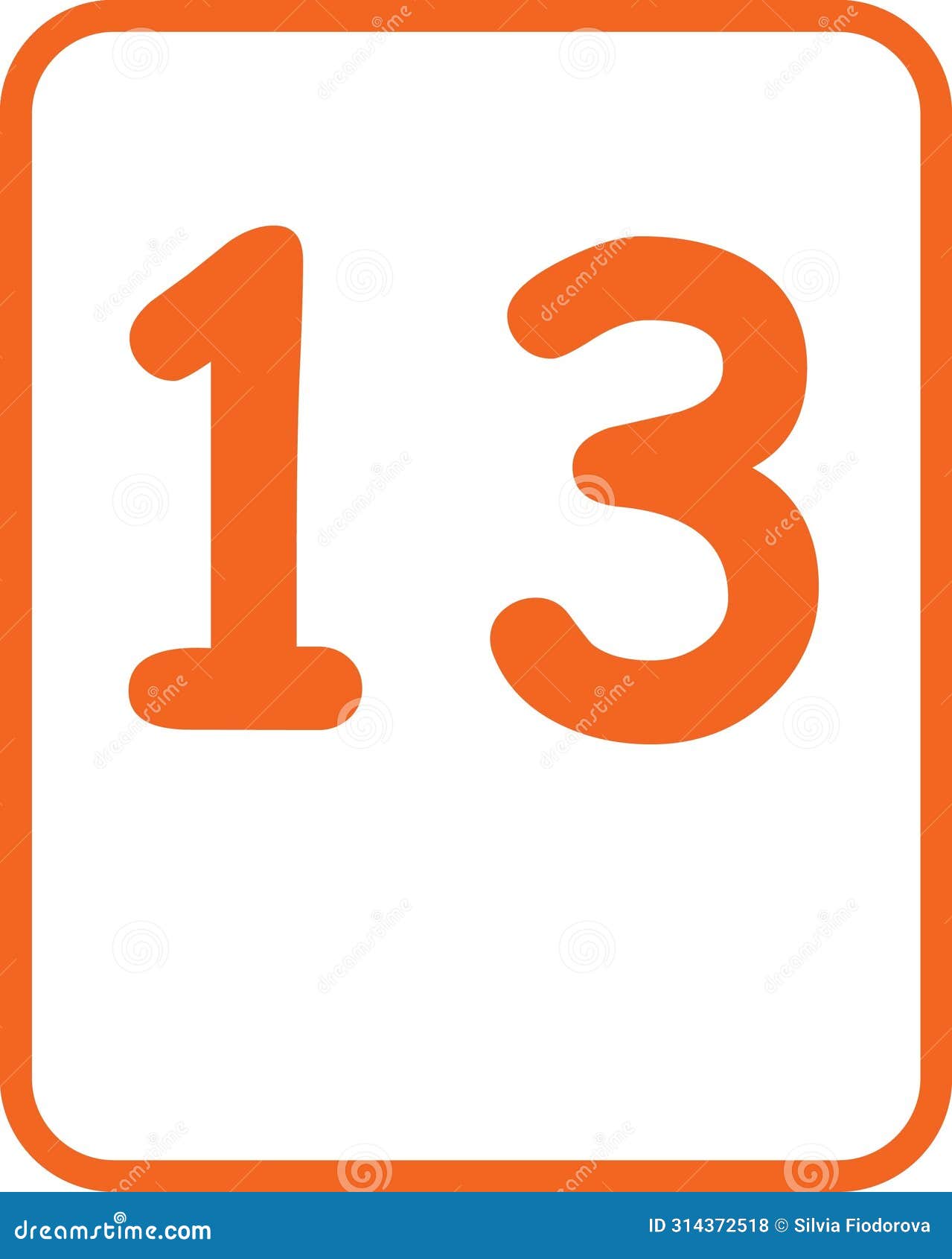 13 Flashcard Numbers for Kids, Learn To Count Stock Illustration ...