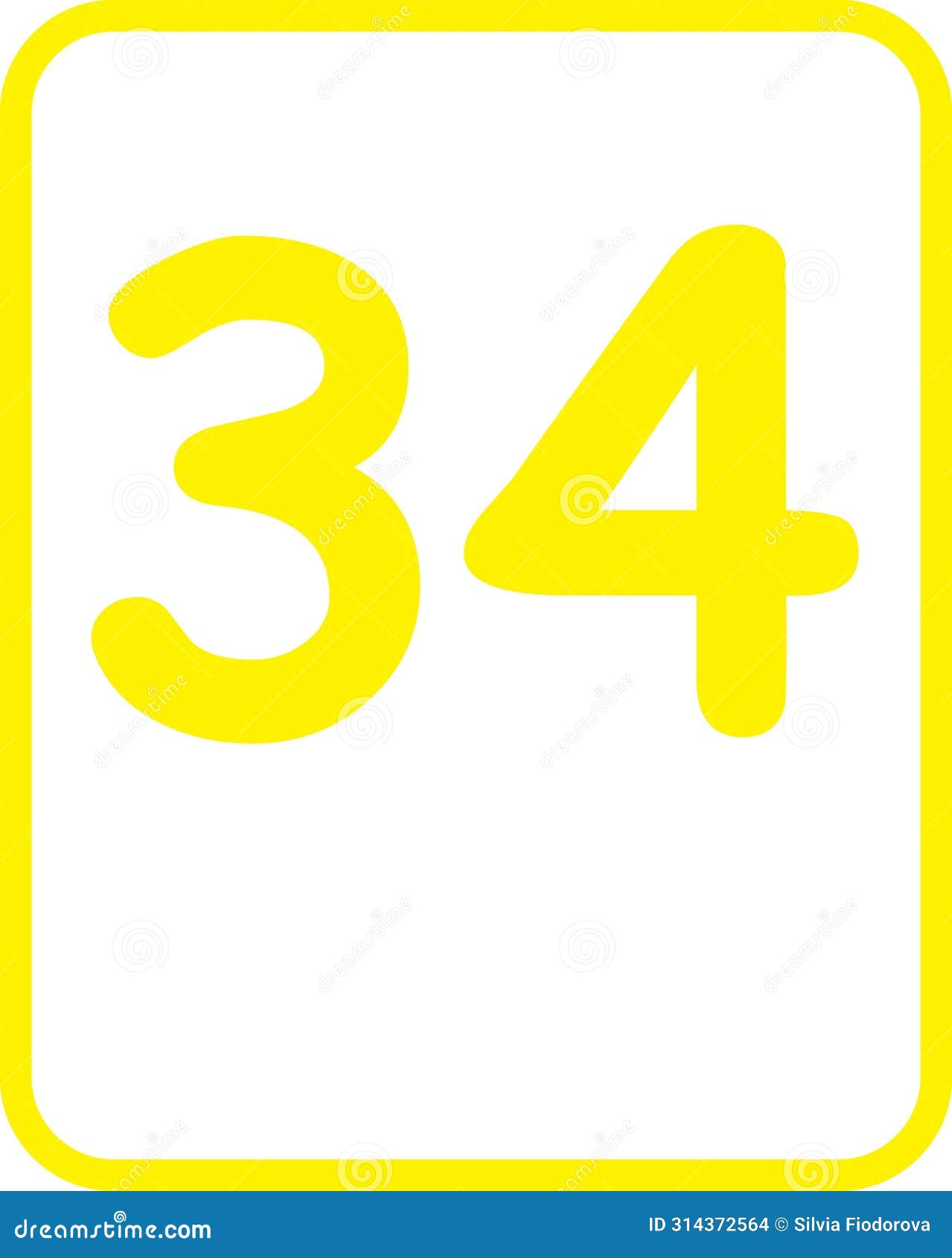 34 Flashcard Numbers for Kids, Learn To Count Stock Illustration ...