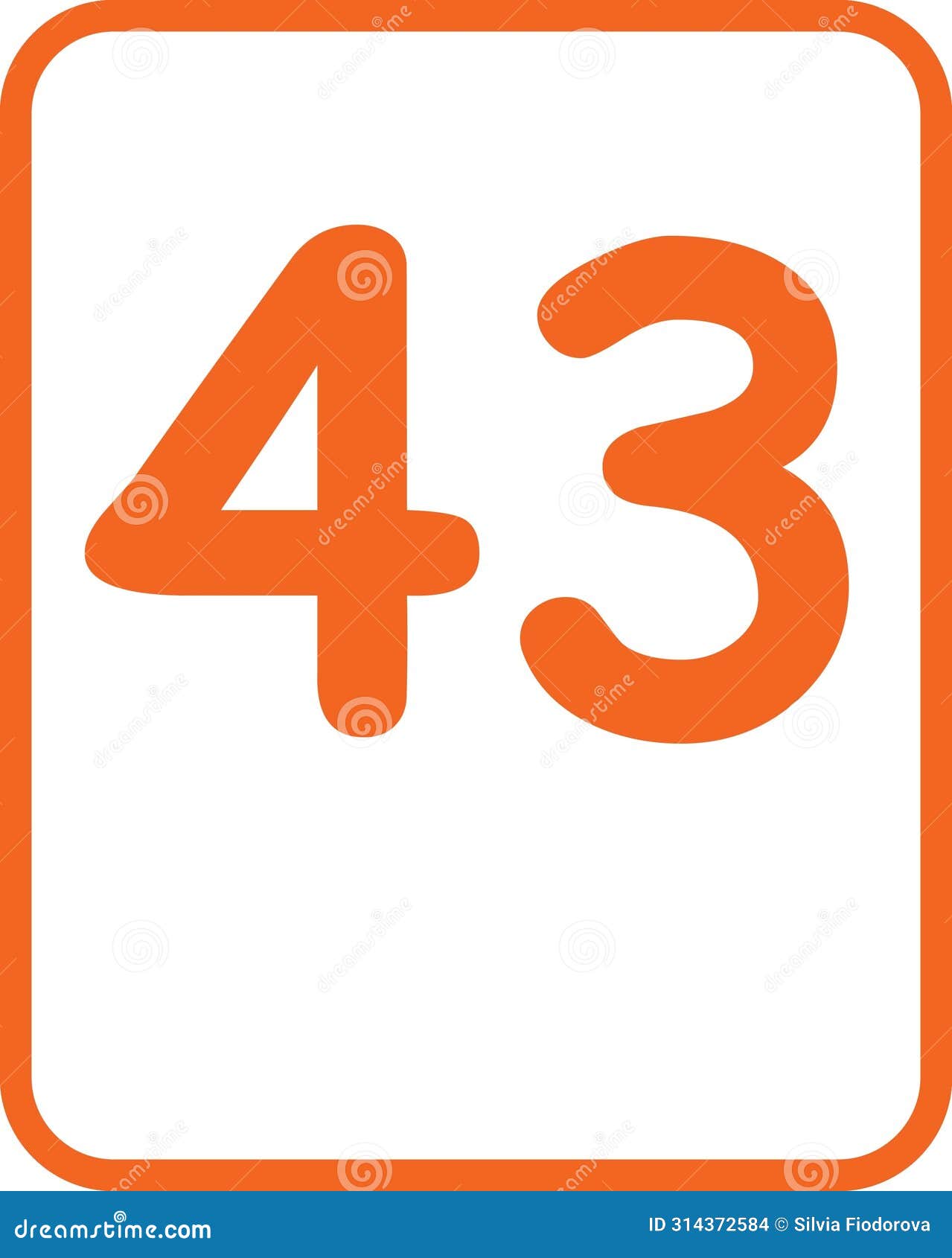 43 Flashcard Numbers for Kids, Learn To Count Stock Illustration ...