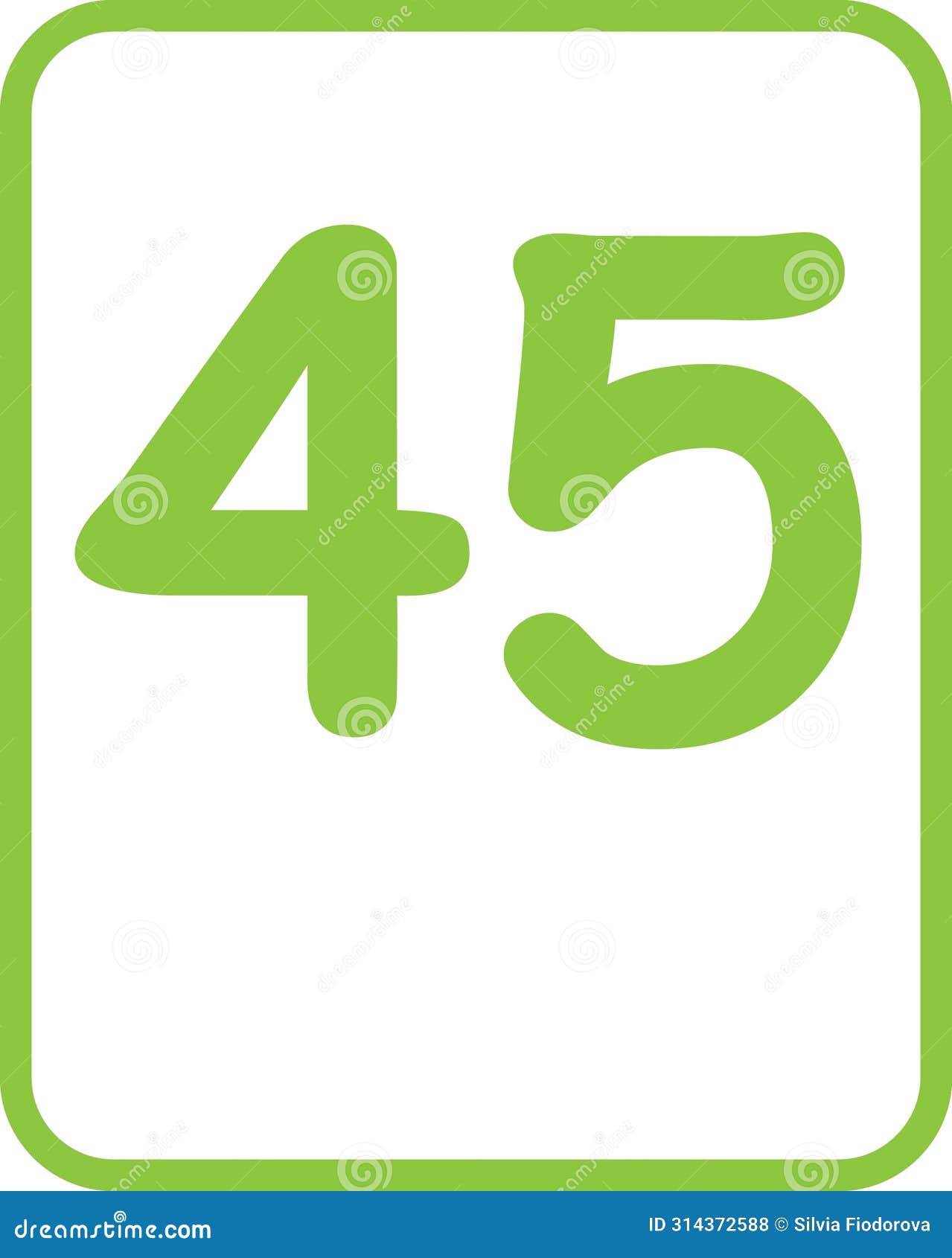 45 Flashcard Numbers for Kids, Learn To Count Stock Illustration ...