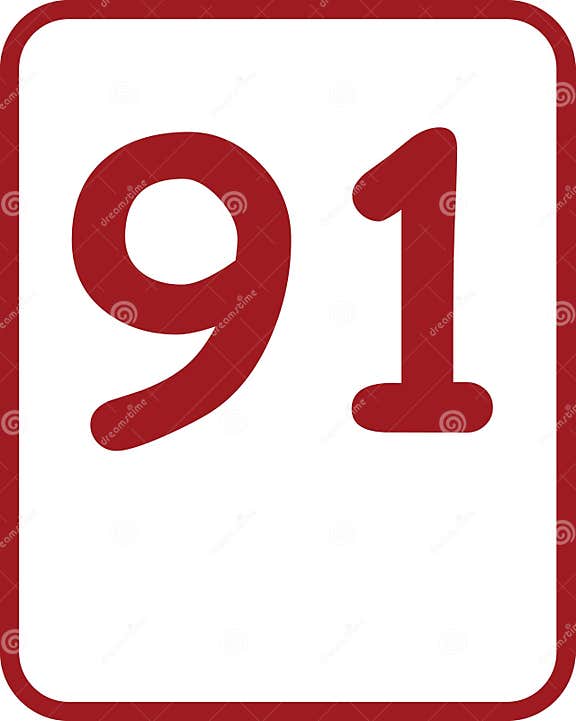 91 Flashcard Numbers for Kids, Learn To Count Stock Illustration ...