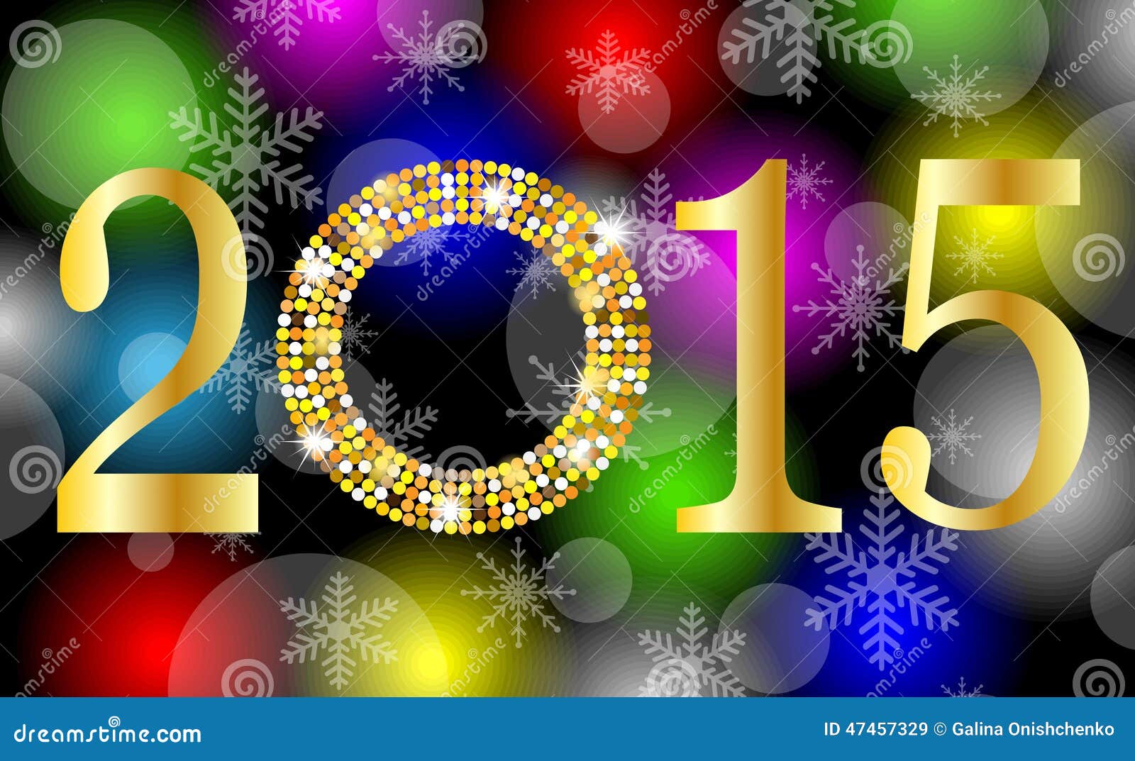 Numbers 2015 Year on a Bright Background with Gold Spangles Stock ...