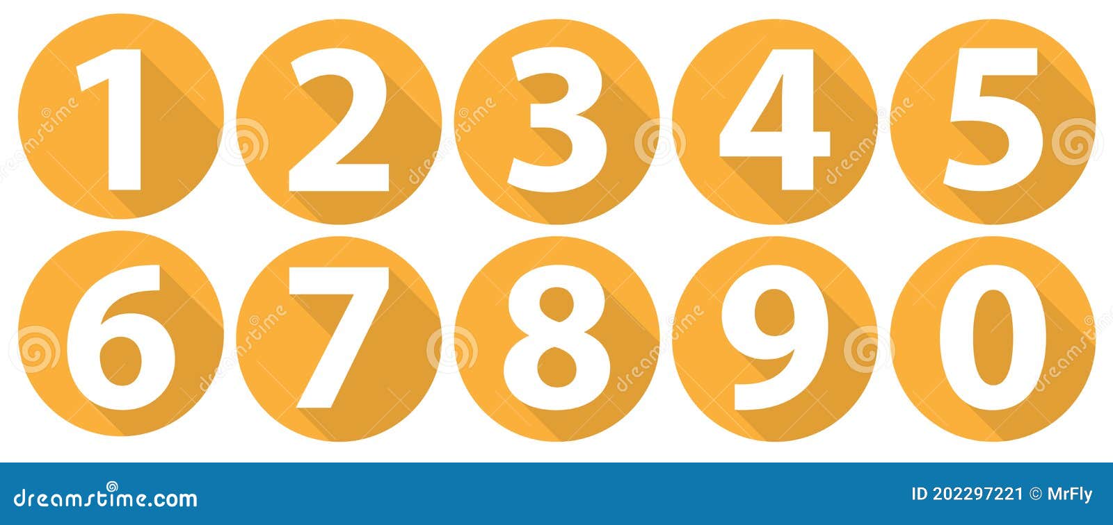 Numbers, Yellow Web Icon Set, Vector Illustration Stock Vector ...