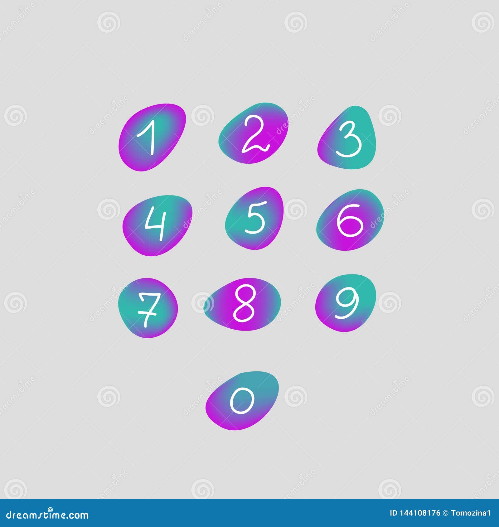 Numbers from zero to nine stock vector. Illustration of font - 144108176