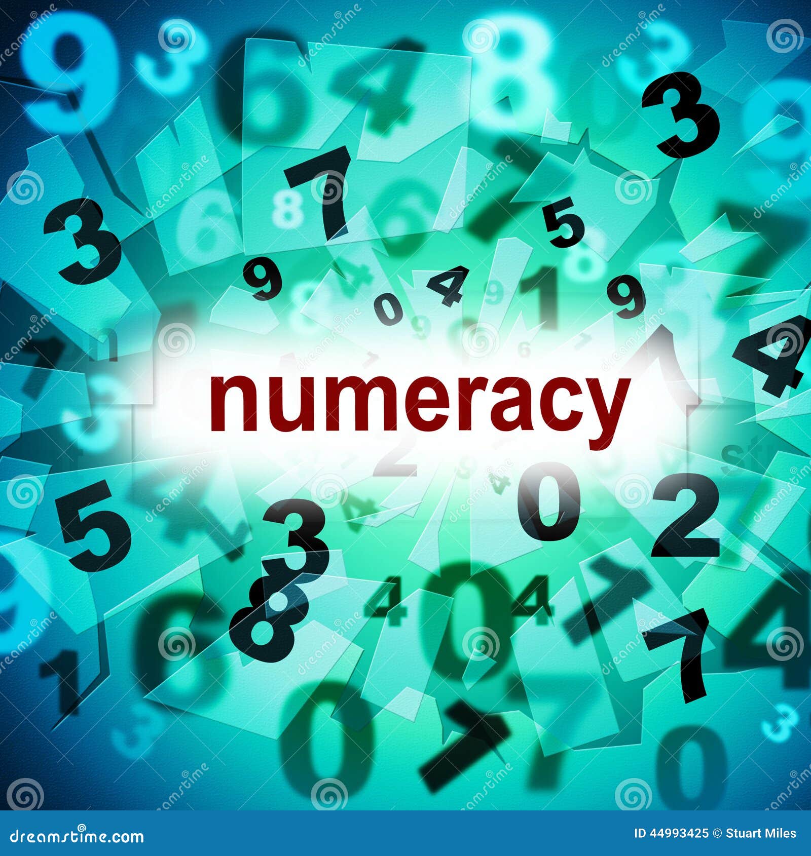 Numeracy Education Means One Two Three and Educated Stock Illustration ...