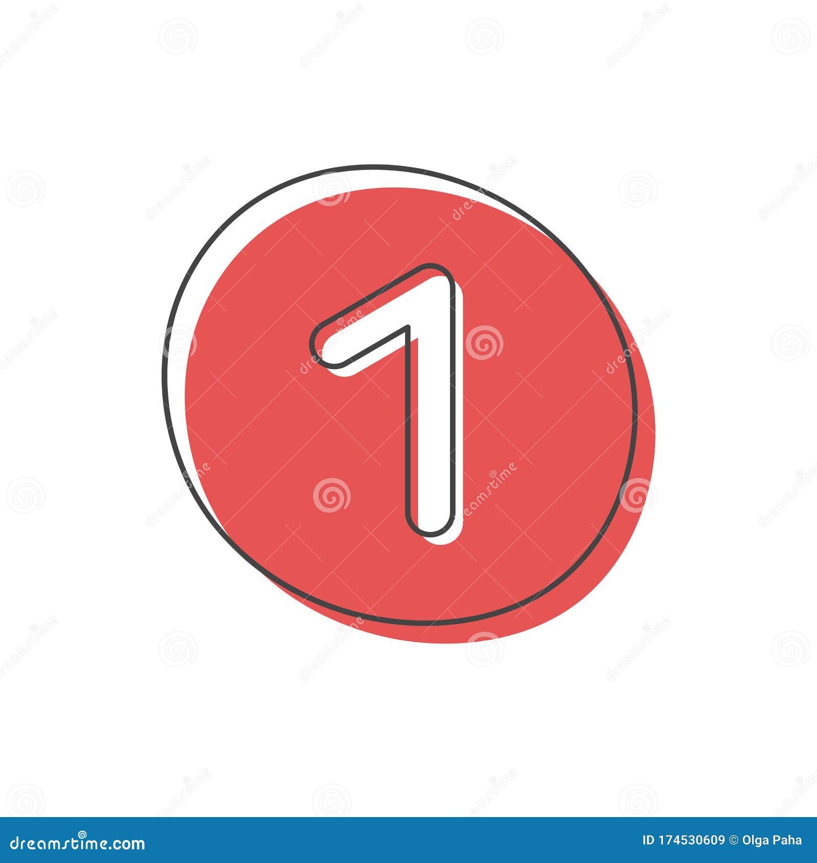 Numeral 1 stock vector. Illustration of numeral, card - 174530609