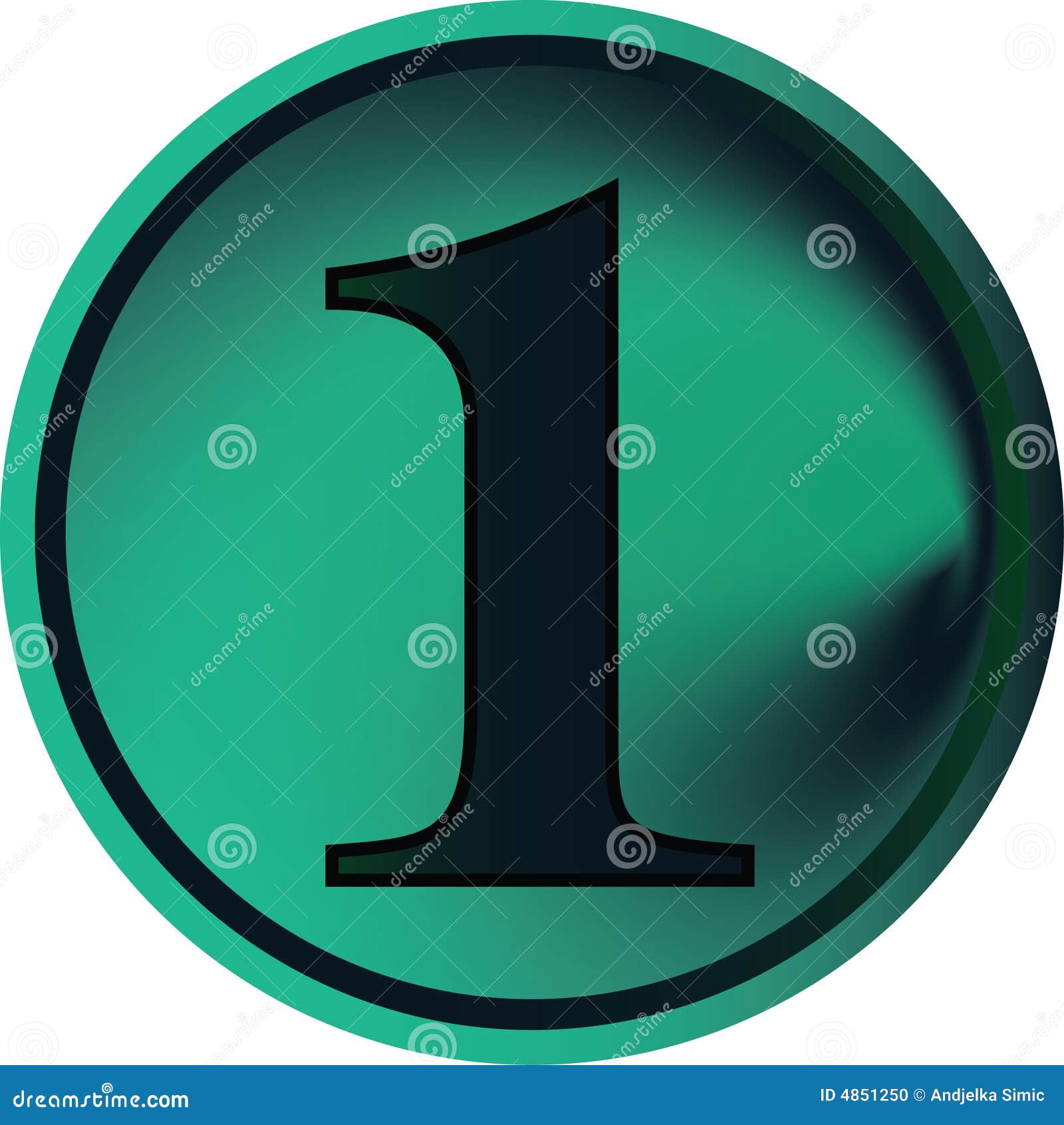 Numeral button-one stock vector. Illustration of count - 4851250