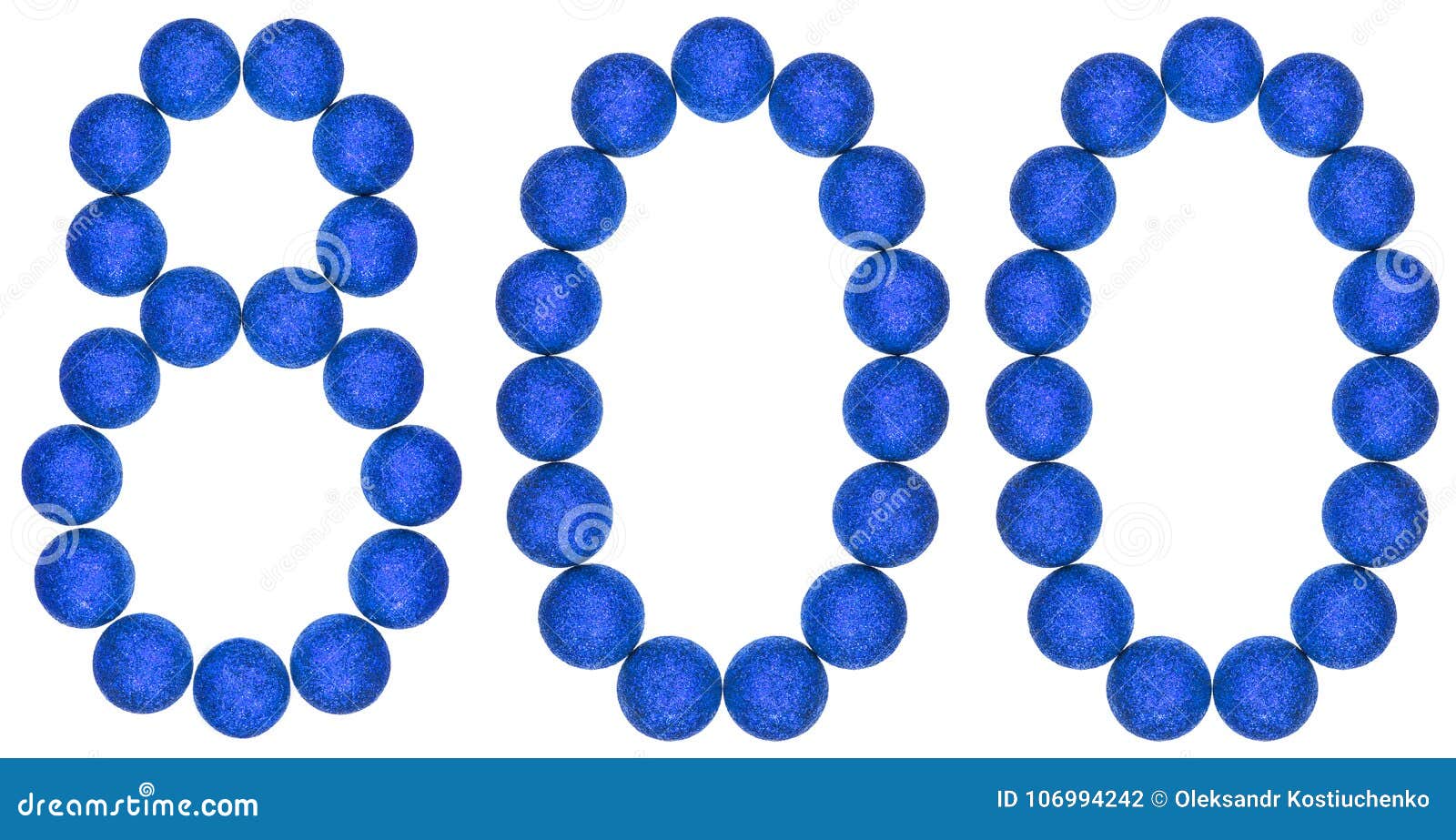 Numeral 800, Eight Hundred, from Decorative Balls, Isolated on W Stock ...