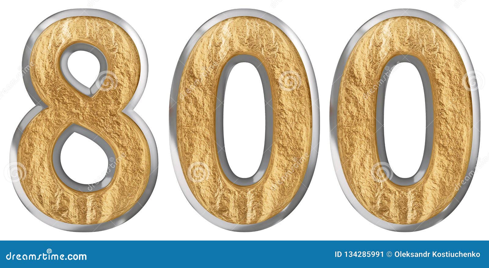 Numeral 800, Eight Hundred, Isolated on White Background, 3d Render ...