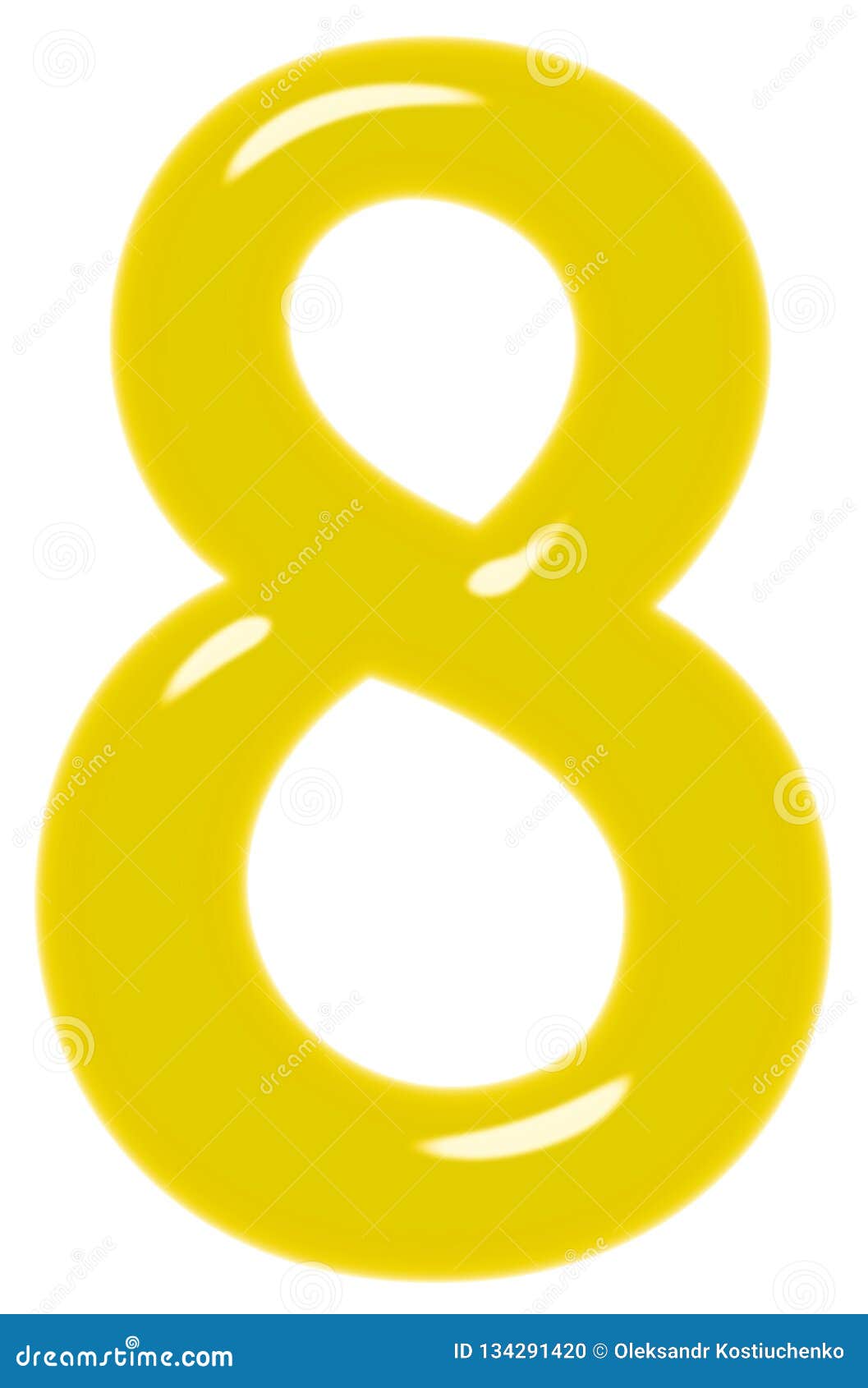 Numeral 8, Eight, Isolated on White Background, 3d Render Stock ...