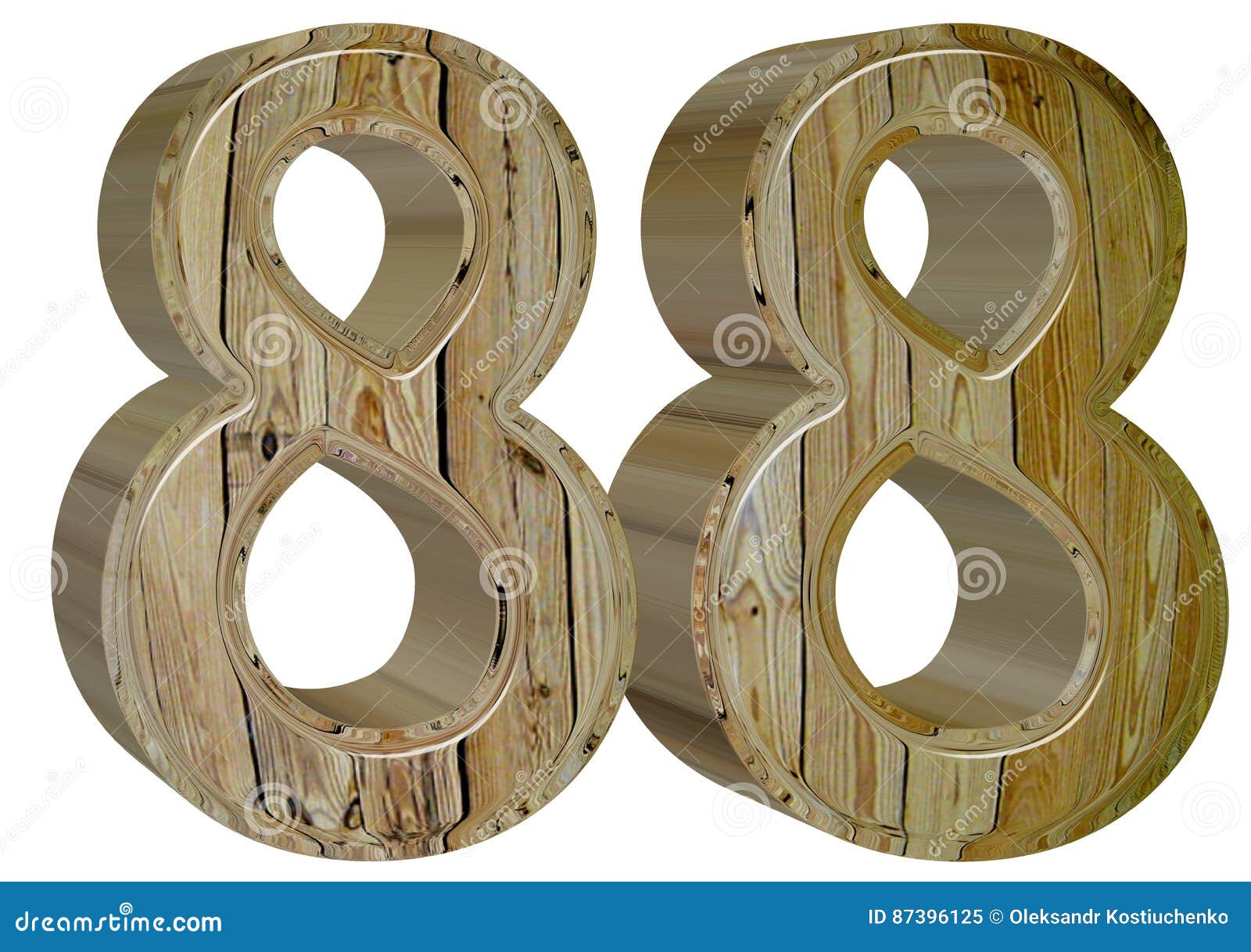Numeral 88, Eighty Eight, Isolated on White Background, 3d Rende Stock ...