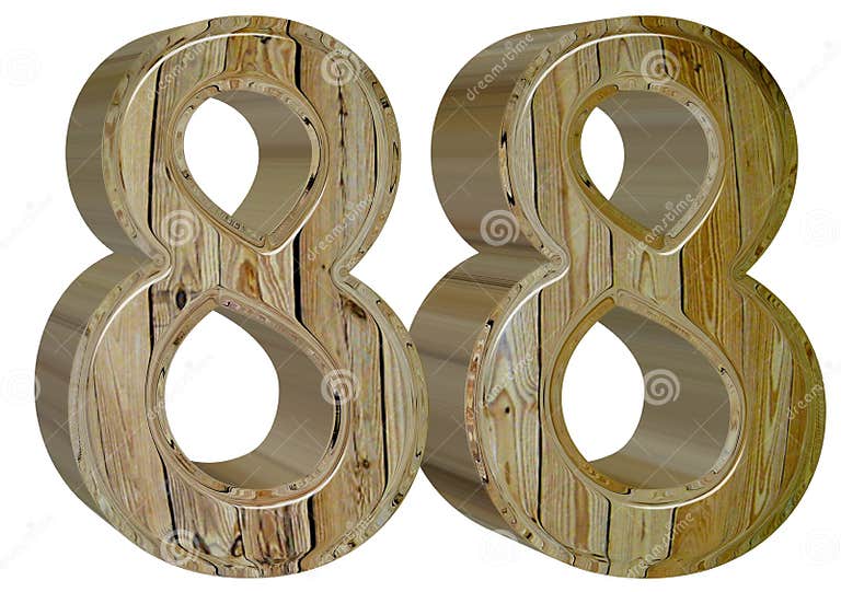 Numeral 88, Eighty Eight, Isolated on White Background, 3d Rende Stock ...