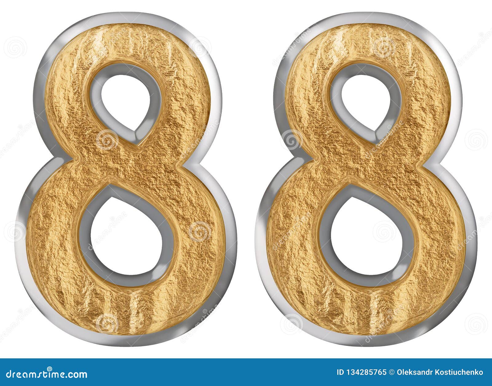 Numeral 88, Eighty Eight, Isolated on White Background, 3d Render Stock ...