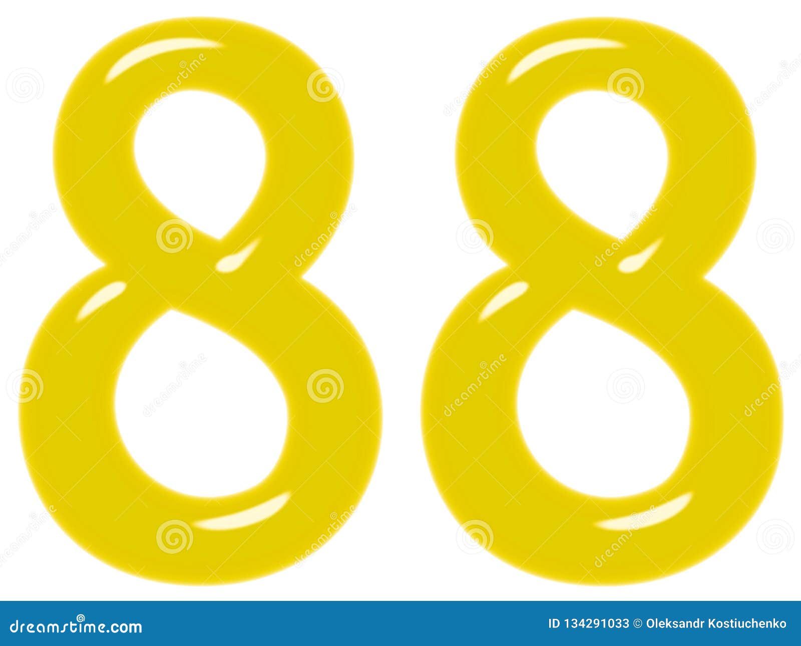 Numeral 88, Eighty Eight, Isolated on White Background, 3d Render Stock ...