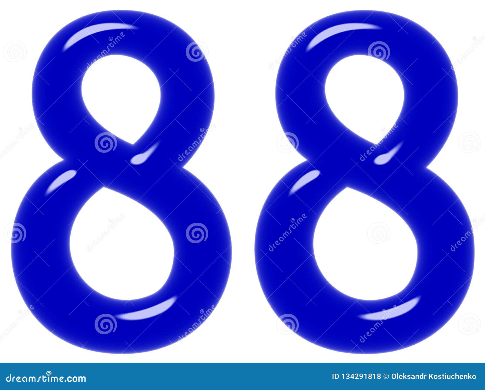 Numeral 88, Eighty Eight, Isolated on White Background, 3d Render Stock ...