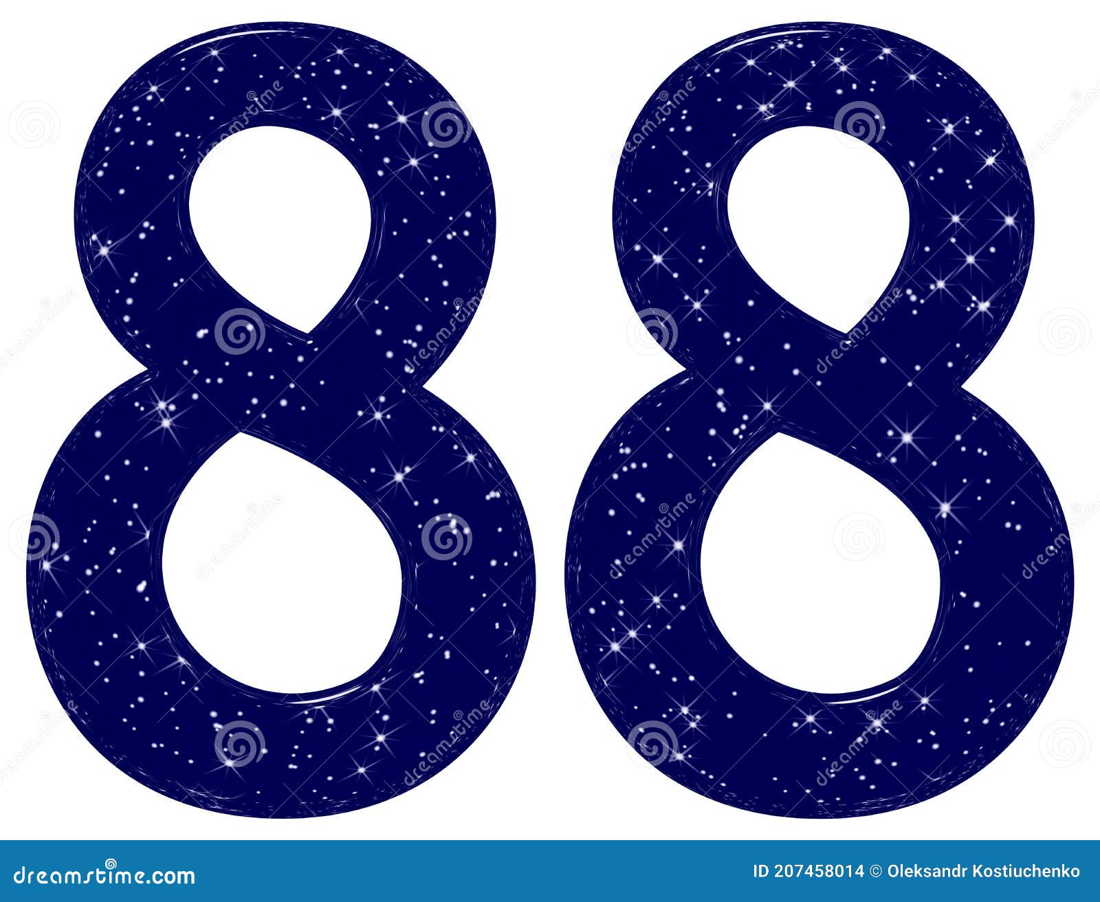 Numeral 88, Eighty Eight, Star Sky Texture Imitation, Isolated on White ...