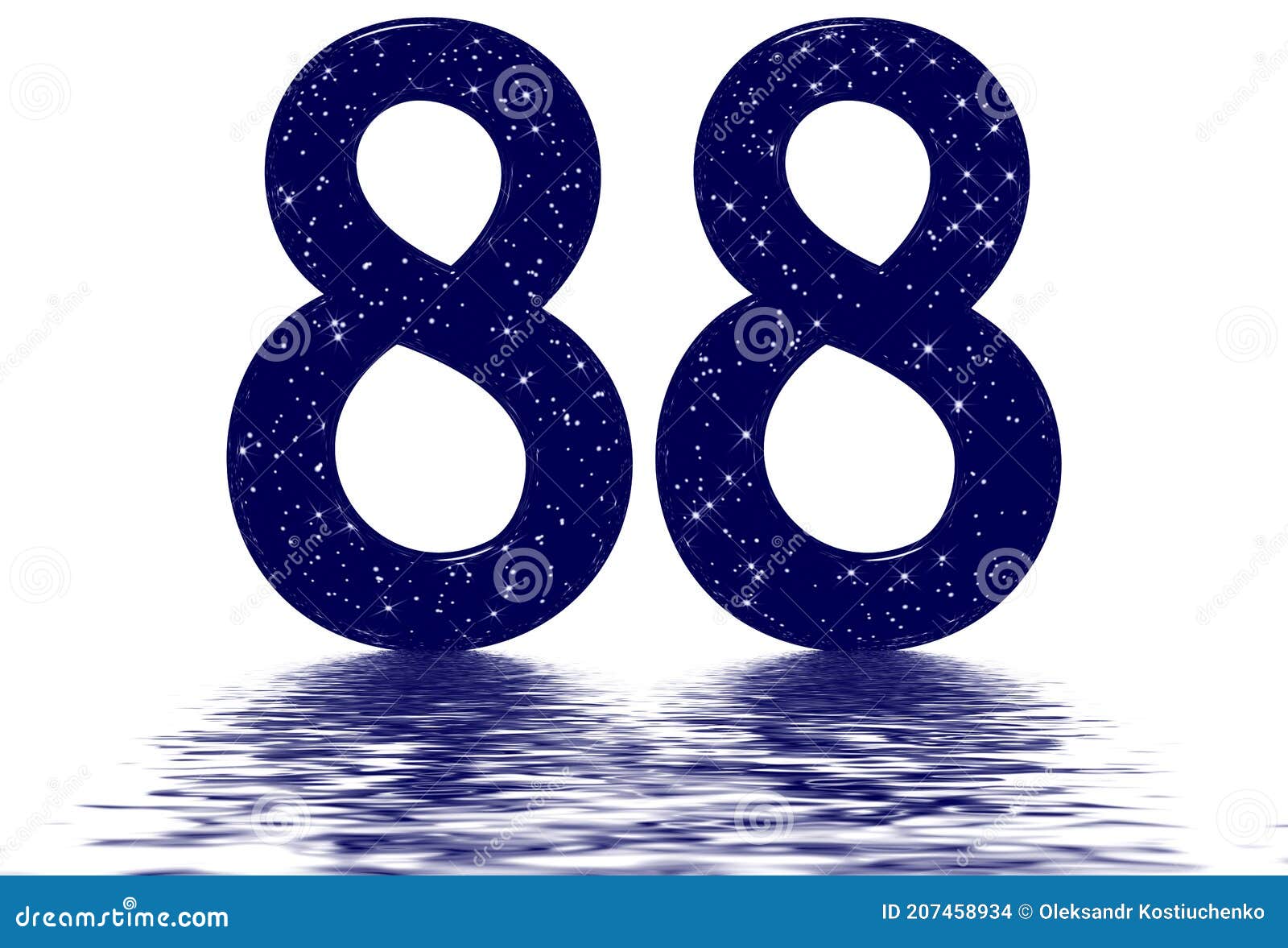 Numeral 88, Eighty Eight, Star Sky Texture Imitation, Reflected on the ...