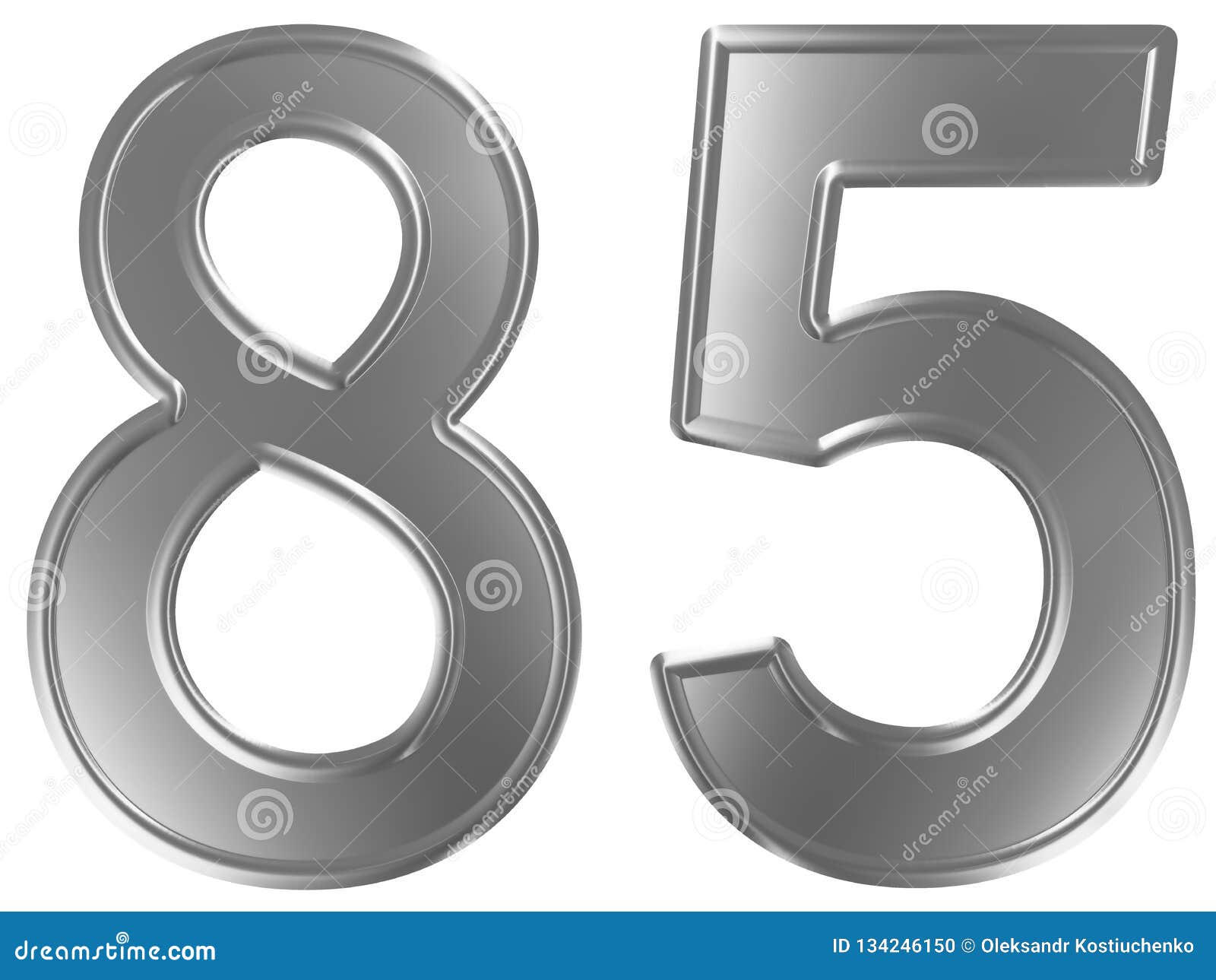 Numeral 85, Eighty Five Isolated on White Background, 3d Render Stock ...