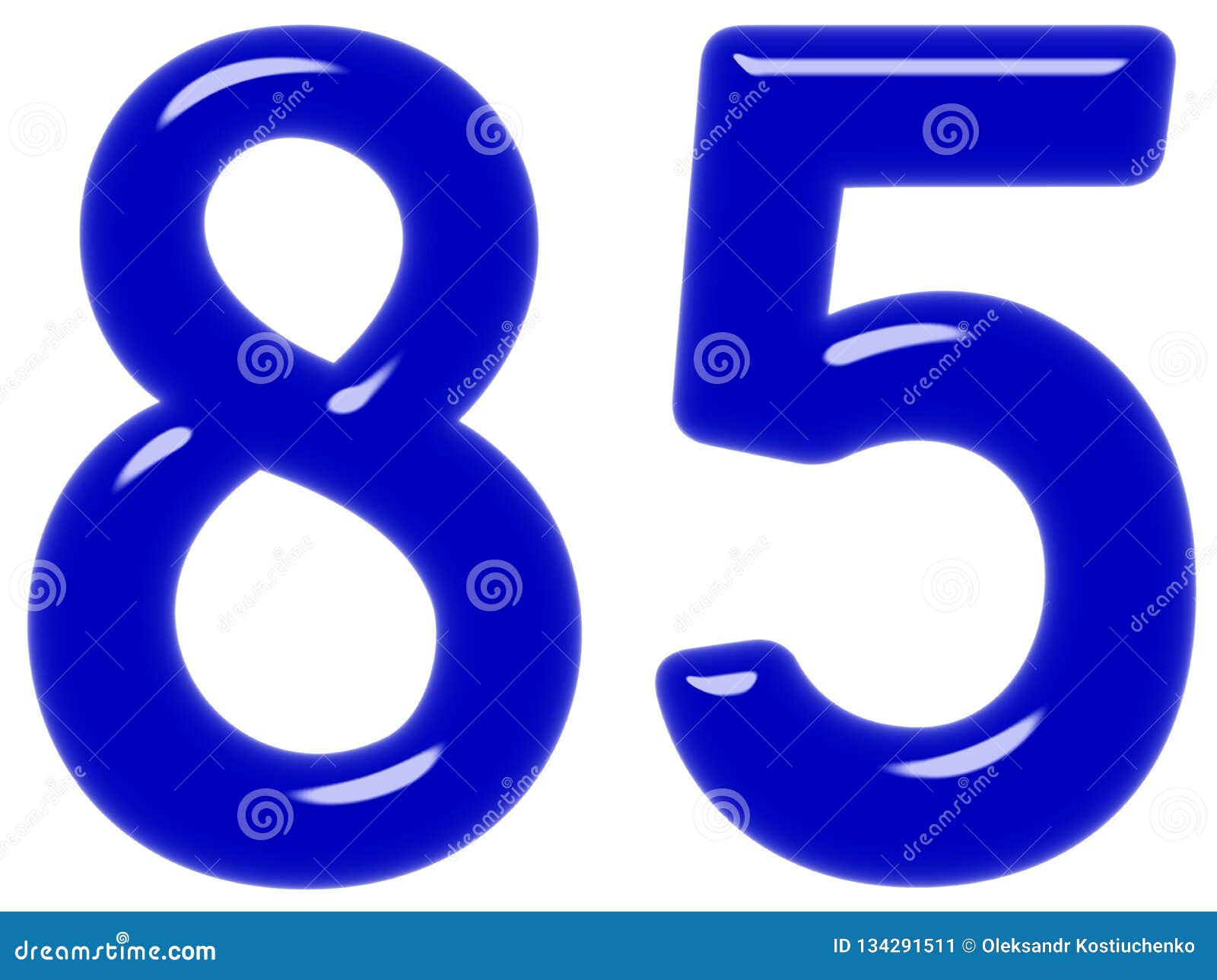 Numeral 85, Eighty Five Isolated on White Background, 3d Render Stock ...