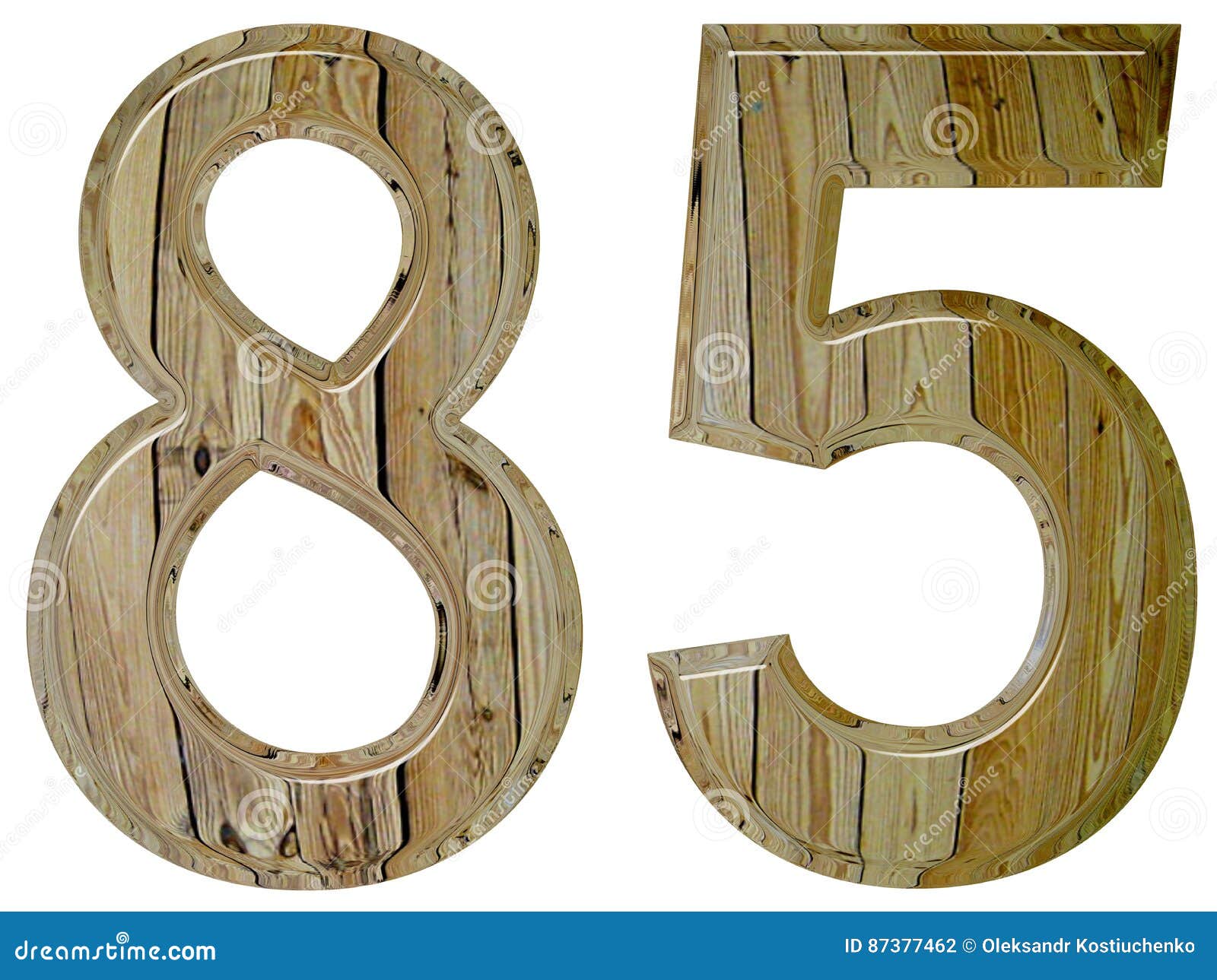 Numeral 85, Eighty Five Isolated on White Background, 3d Render Stock ...