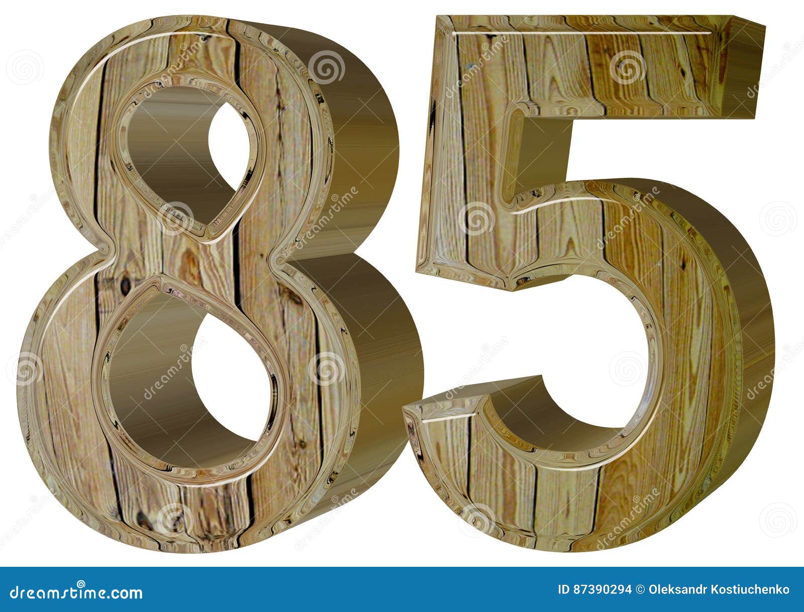 Numeral 85, Eighty Five Isolated on White Background, 3d Render Stock ...
