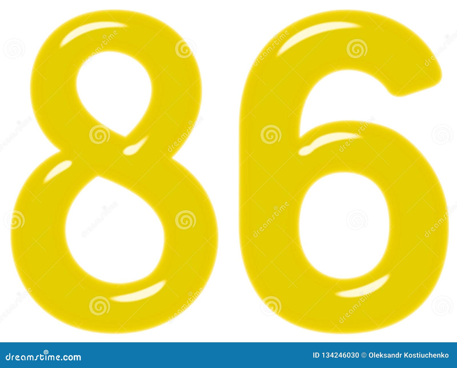 Numeral 86, Eighty Six Isolated on White Background, 3d Render Stock ...